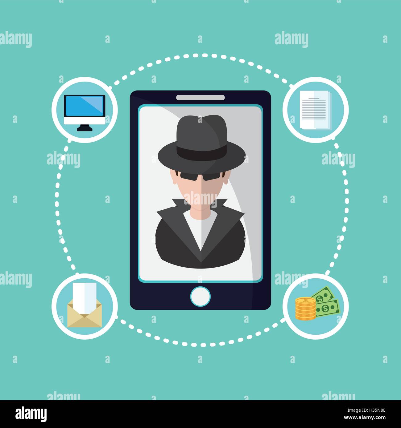 virtual security system icons image Stock Vector Image & Art - Alamy