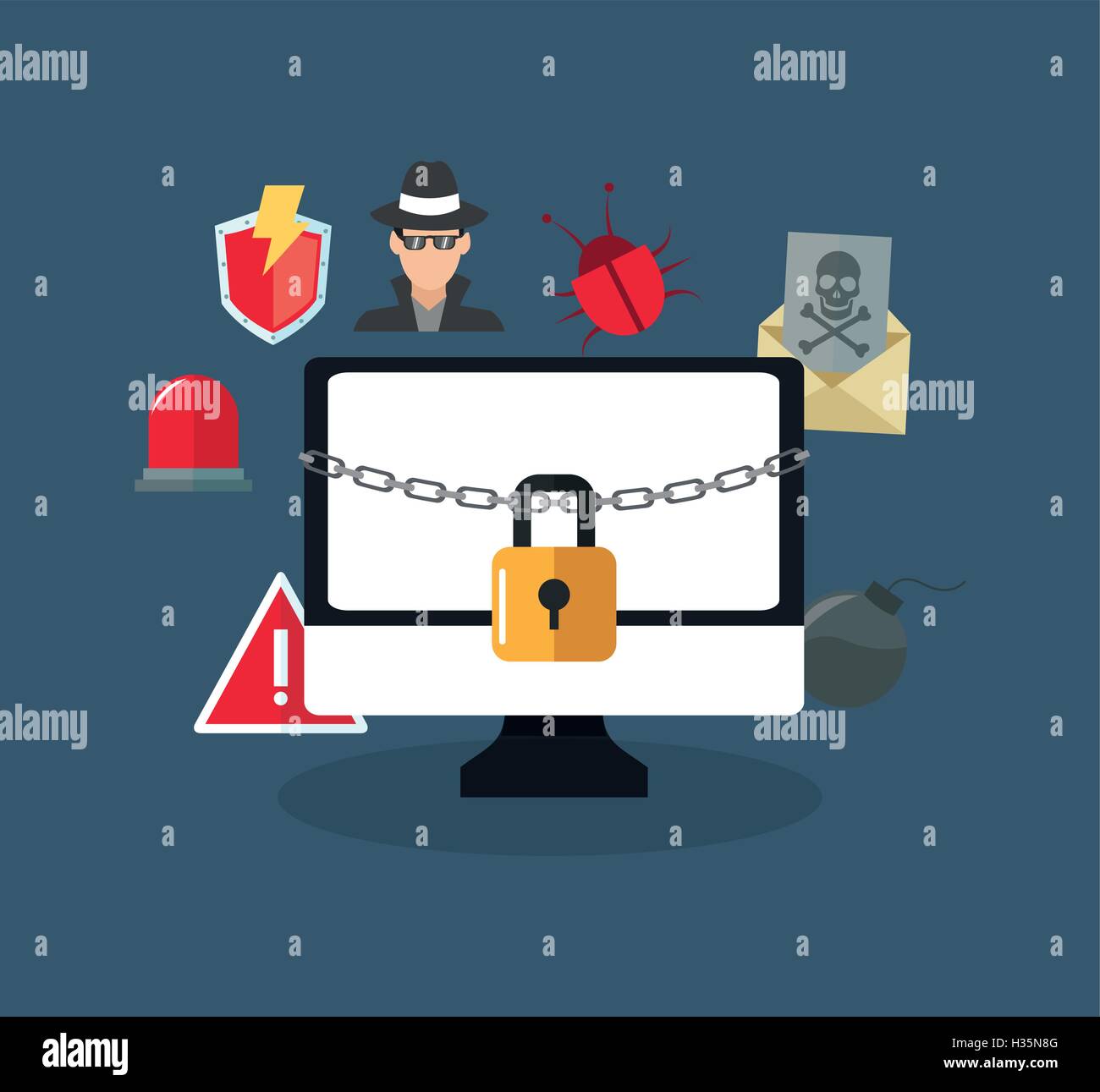 virtual security system icons image Stock Vector Image & Art - Alamy