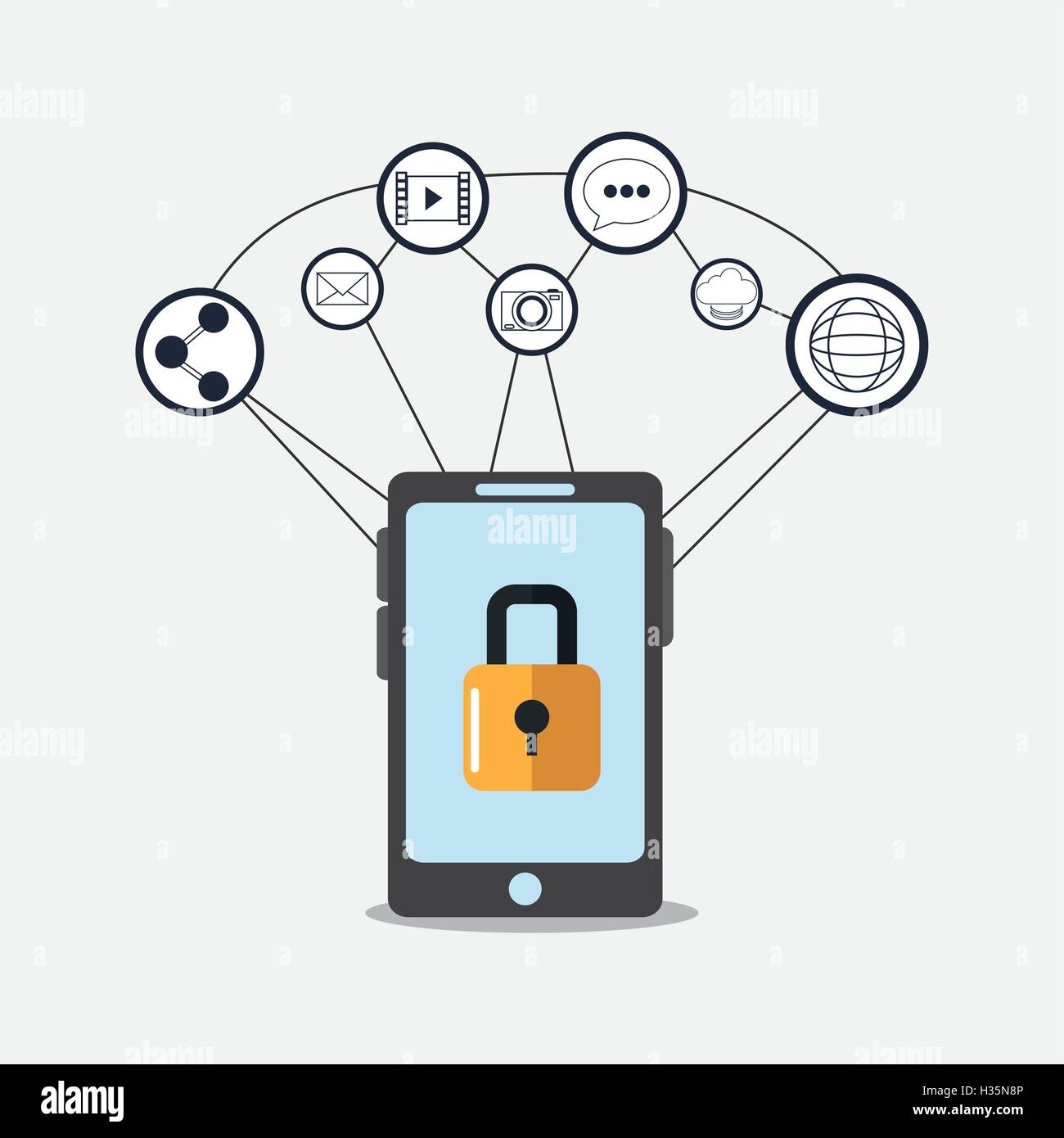 virtual security system icons image Stock Vector Image & Art - Alamy