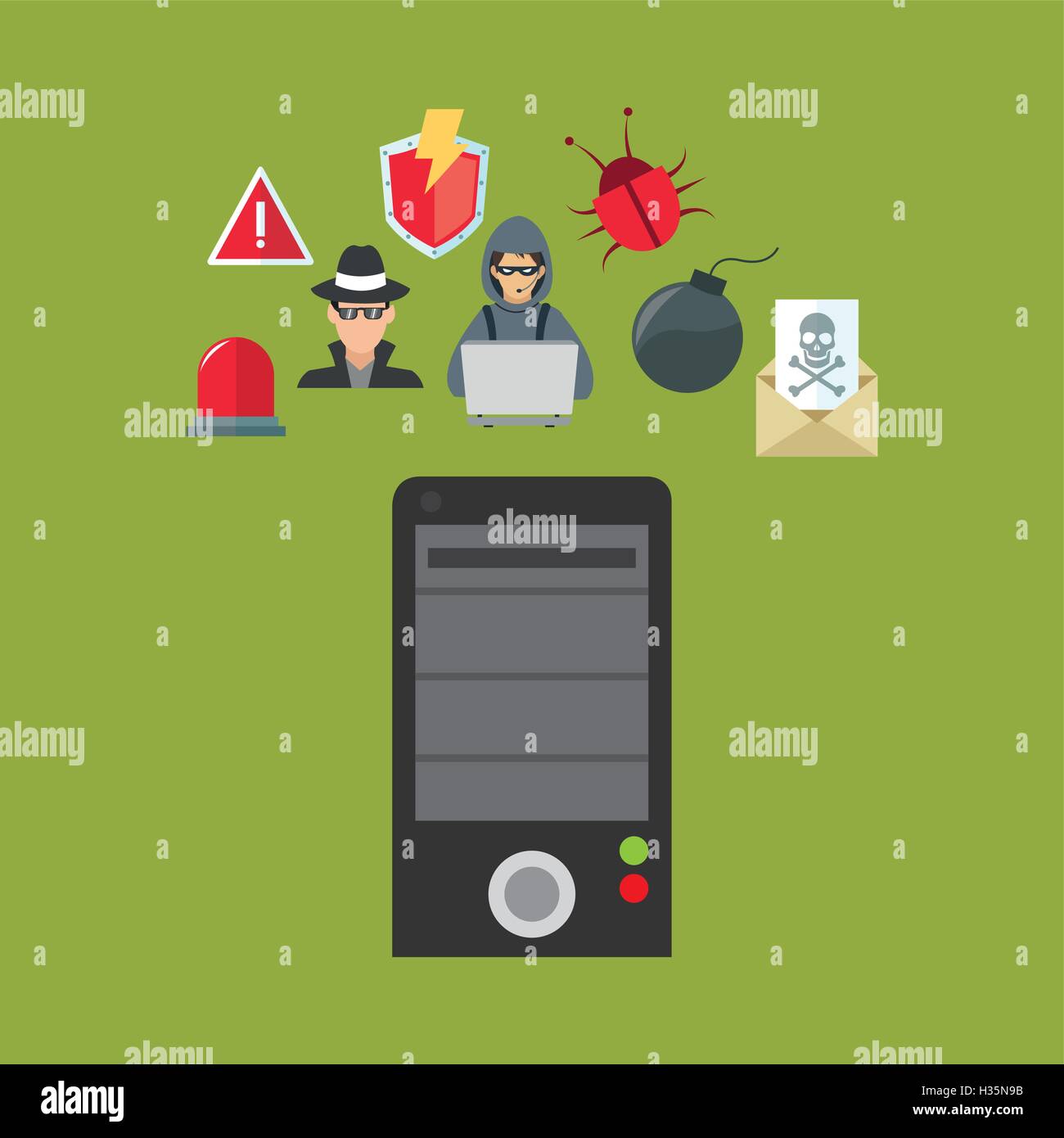 virtual security system icons image Stock Vector Image & Art - Alamy