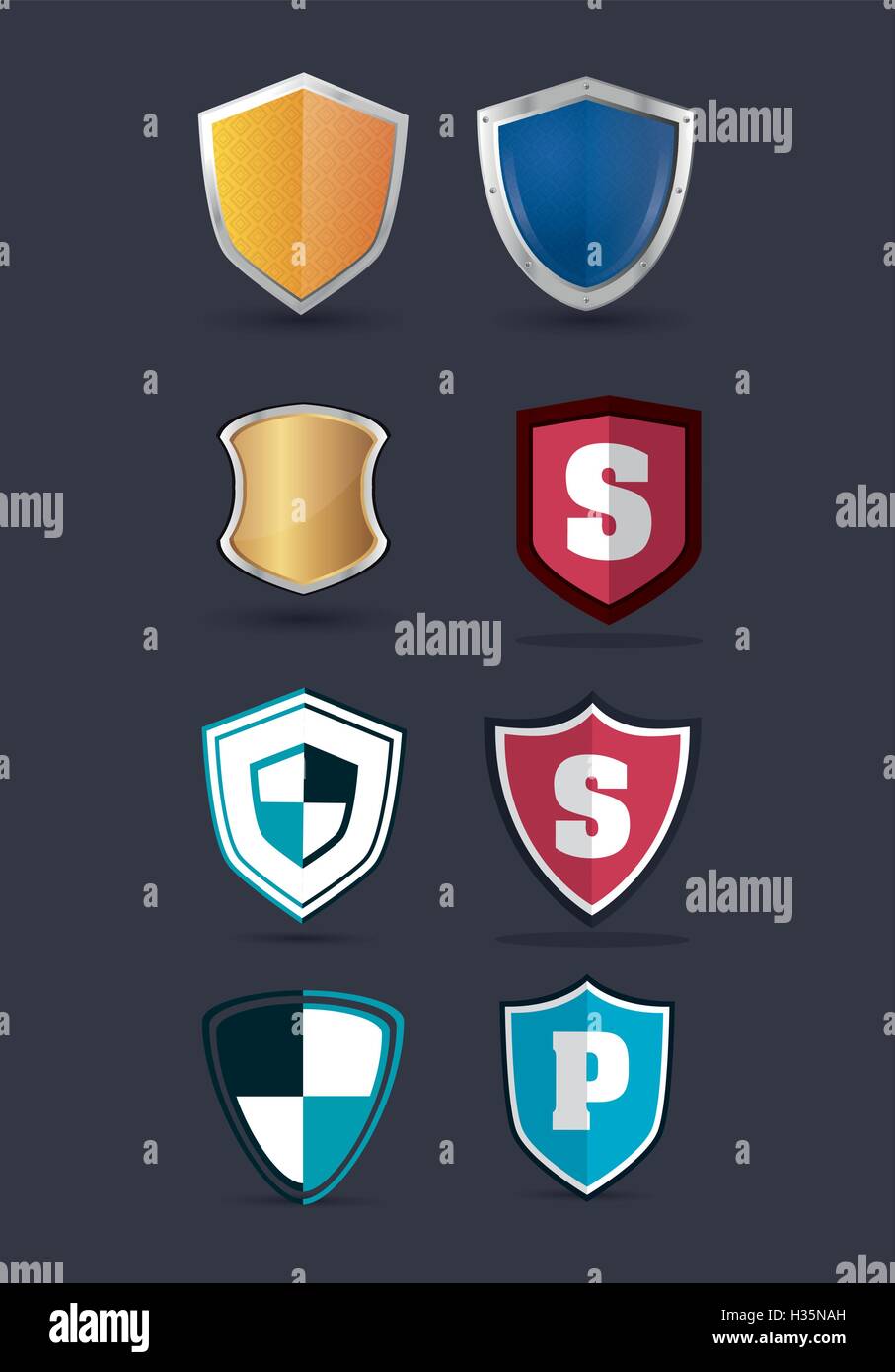 shield protection icons image Stock Vector Image & Art - Alamy