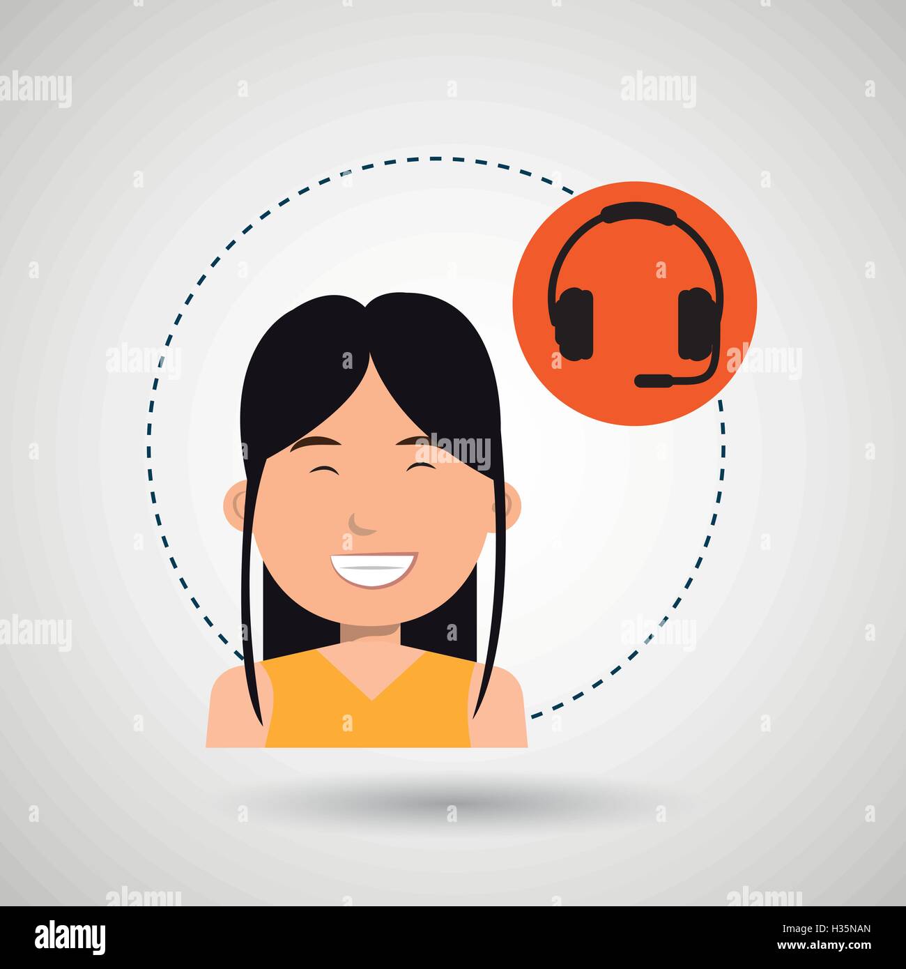 woman headphone isolated design Stock Vector Image & Art - Alamy