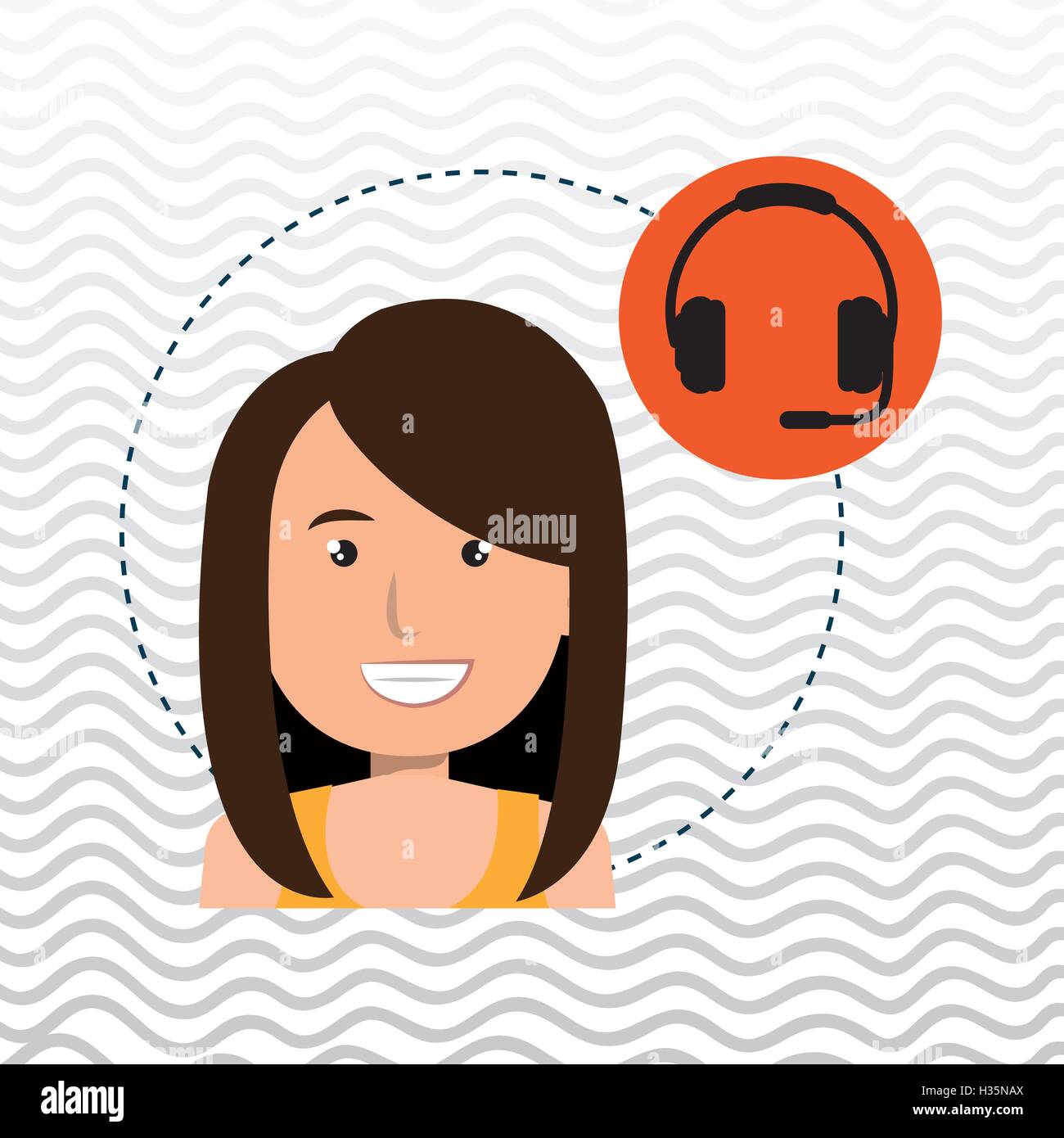 woman headphone isolated design Stock Vector Image & Art - Alamy