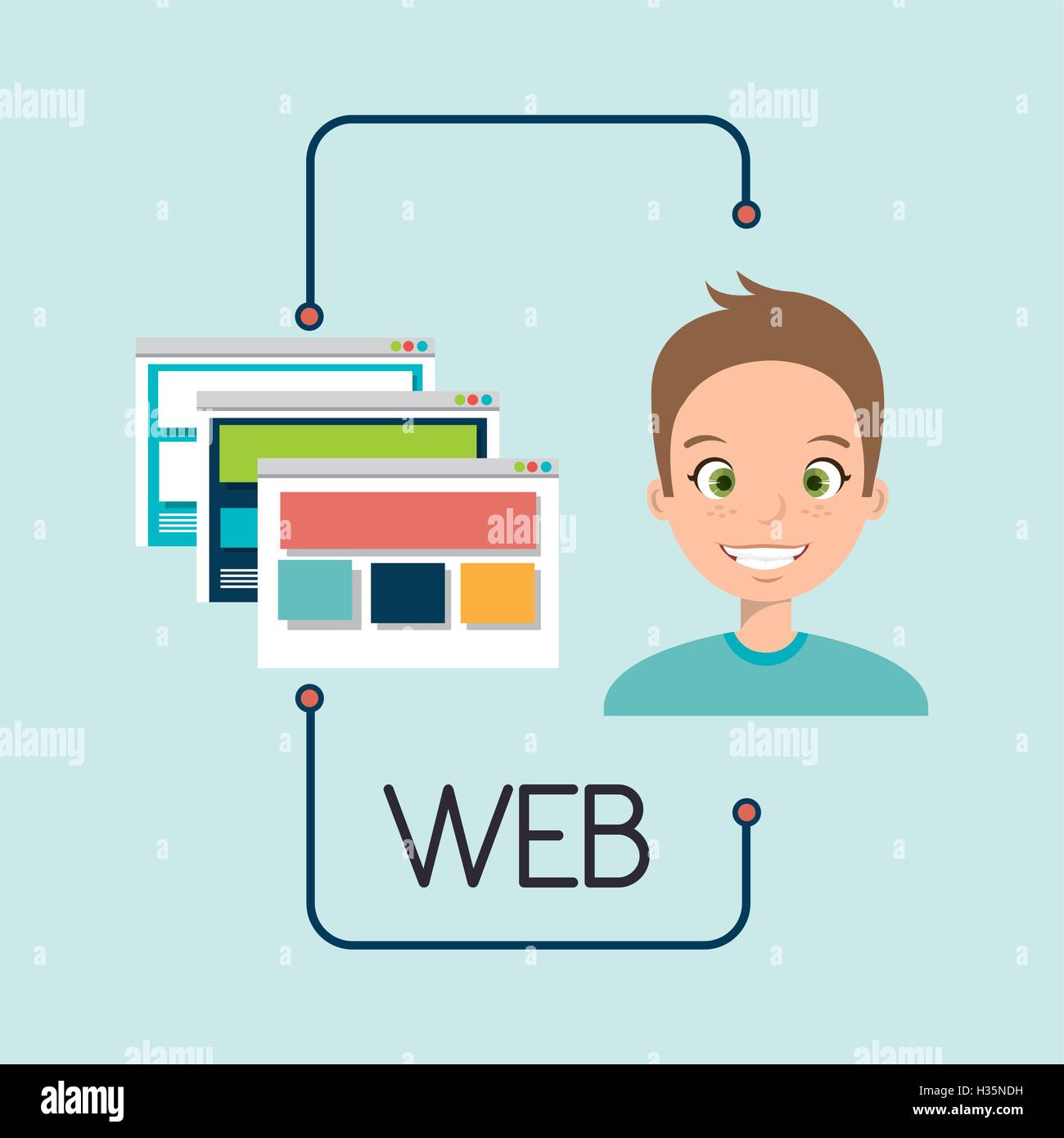 Cartoon movie button guy design Stock Vector Images - Alamy