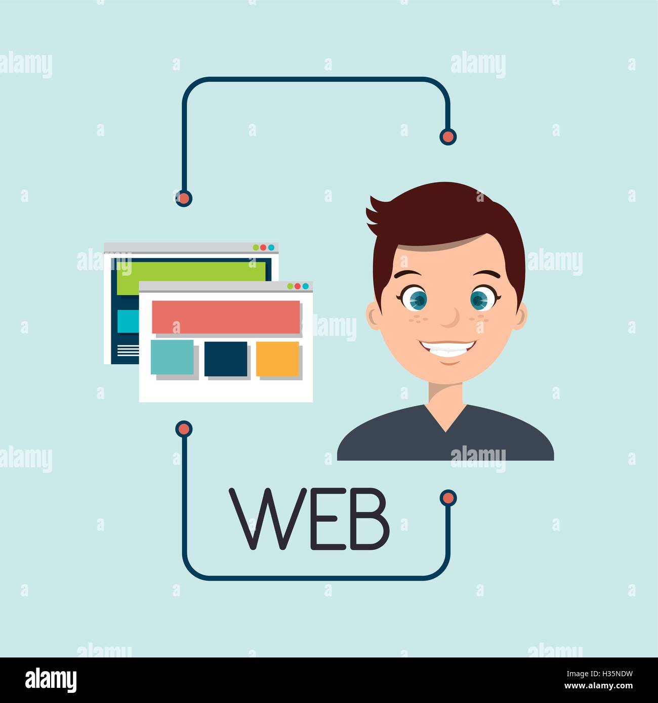 man cartoon web page Stock Vector Image & Art - Alamy