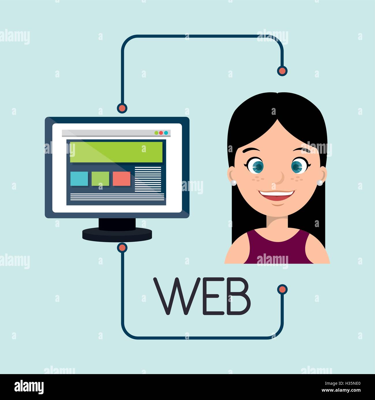 woman cartoon web page Stock Vector Image & Art - Alamy