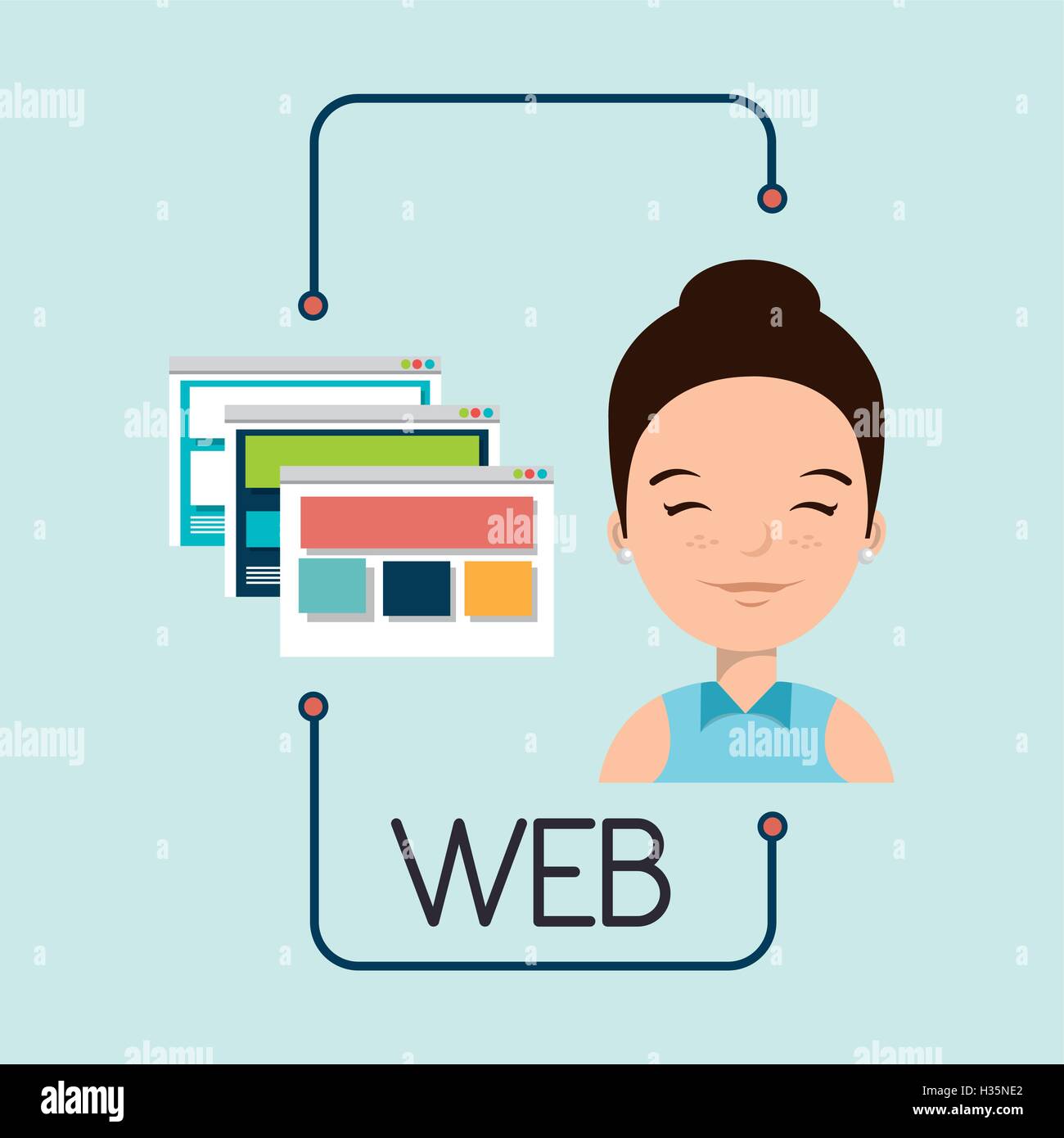 woman cartoon web page Stock Vector Image & Art - Alamy