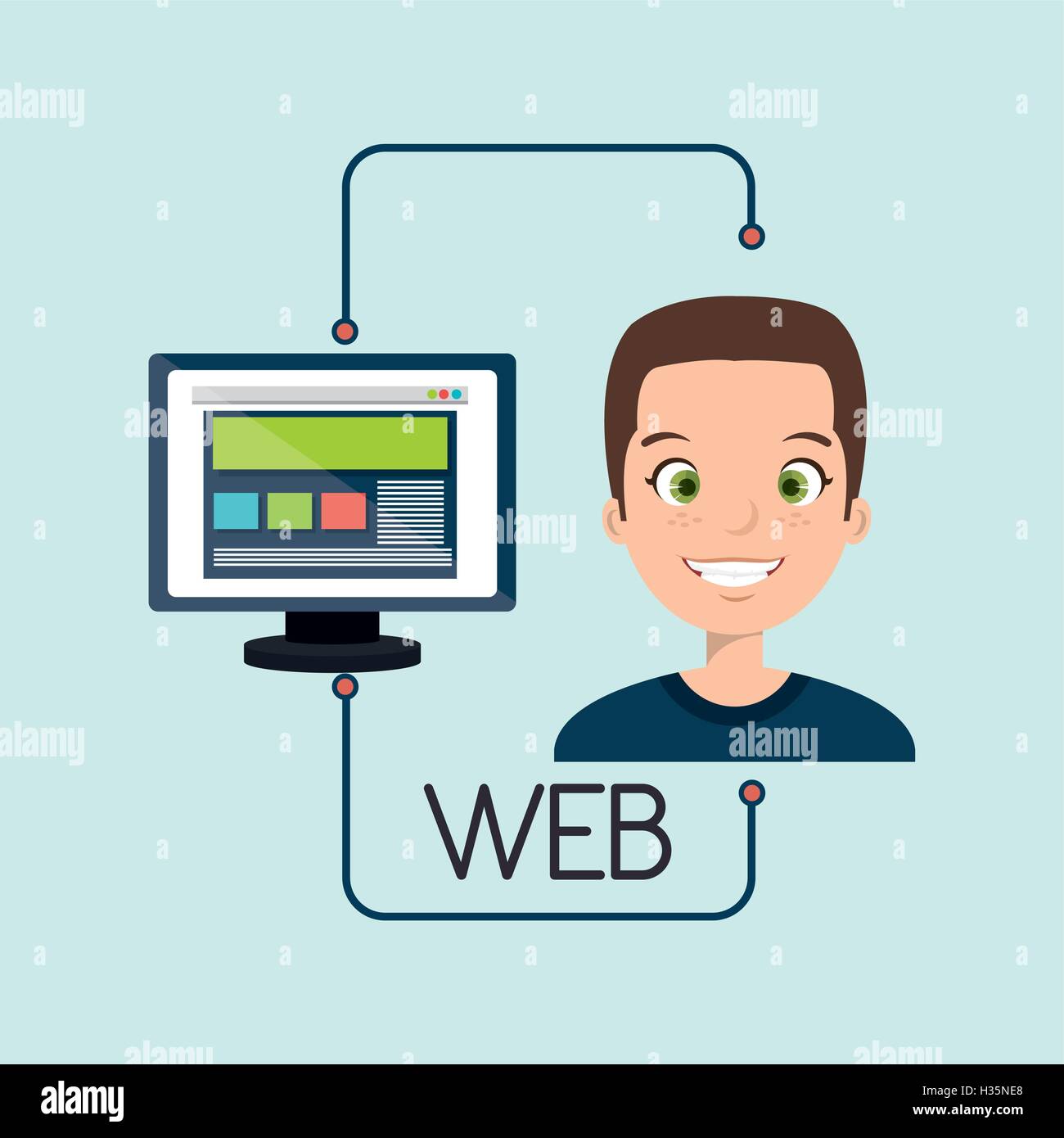 Cartoon movie button guy design Stock Vector Images - Alamy