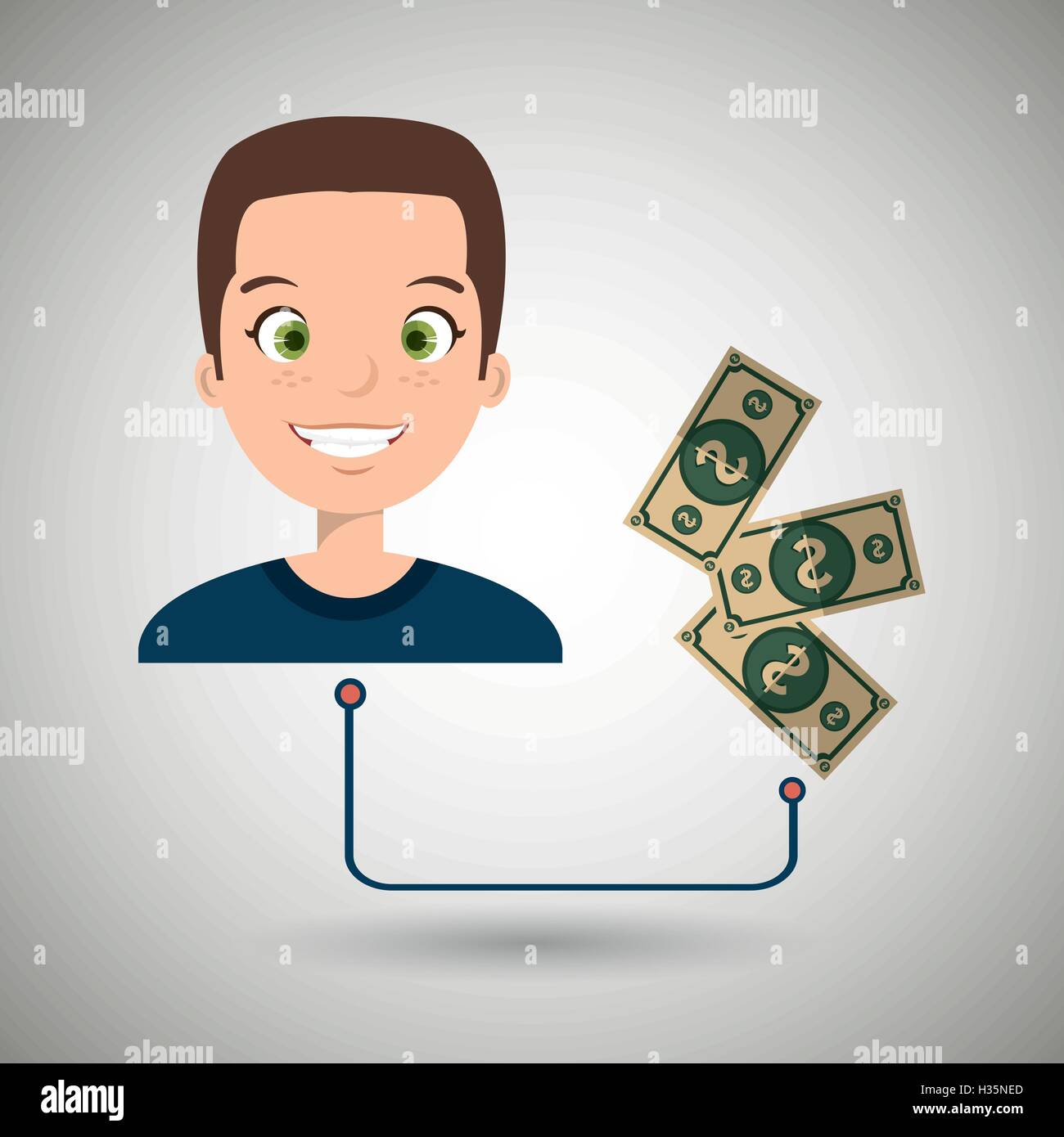 man cartoon bag money dollar Stock Vector Image & Art - Alamy