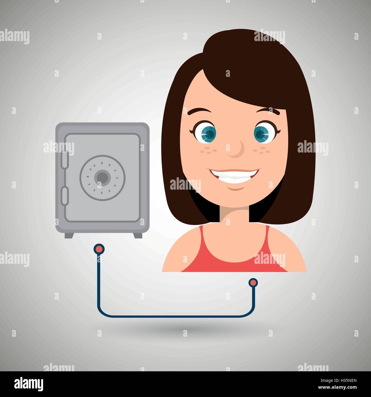 Red money safe box Stock Vector Images - Alamy