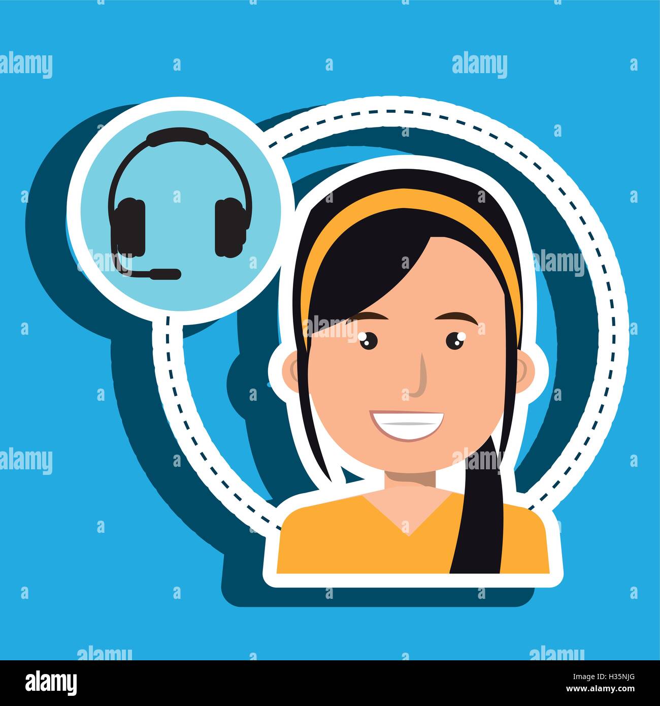 woman headphone isolated design Stock Vector Image & Art - Alamy