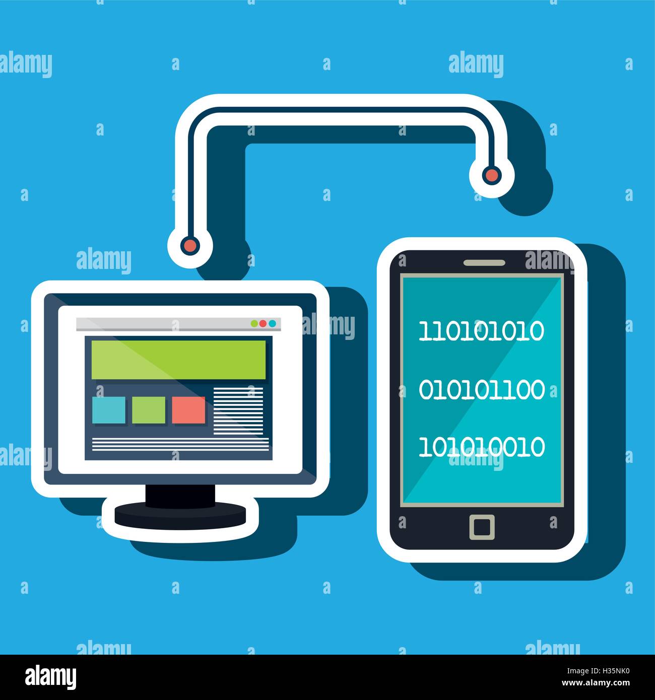 pc screen smartphone data binary Stock Vector Image & Art - Alamy