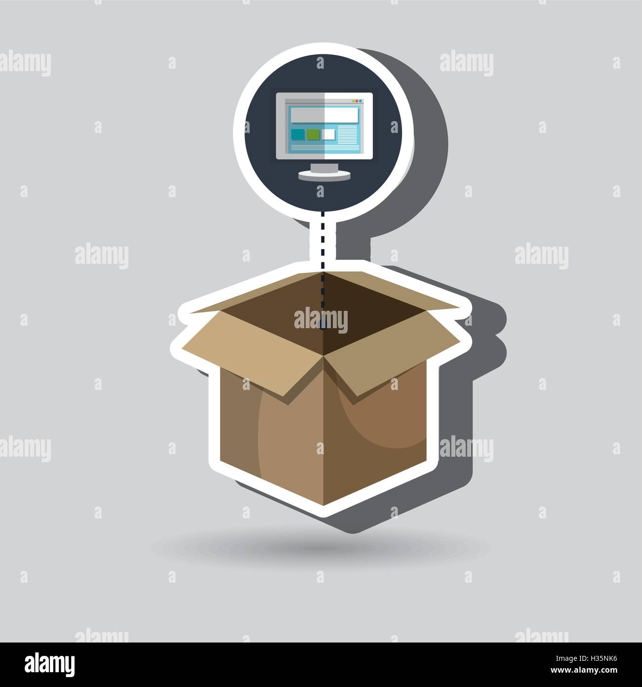 box carton screen pc laptop Stock Vector Image & Art - Alamy