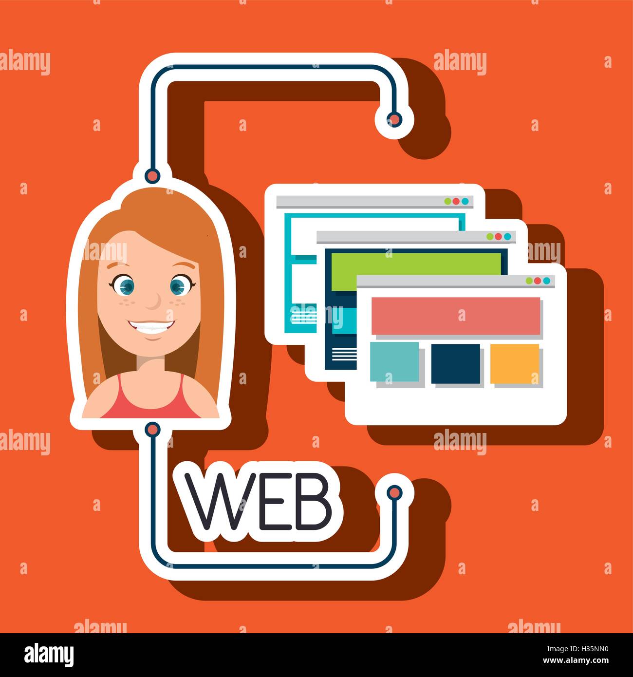 woman cartoon web page Stock Vector Image & Art - Alamy