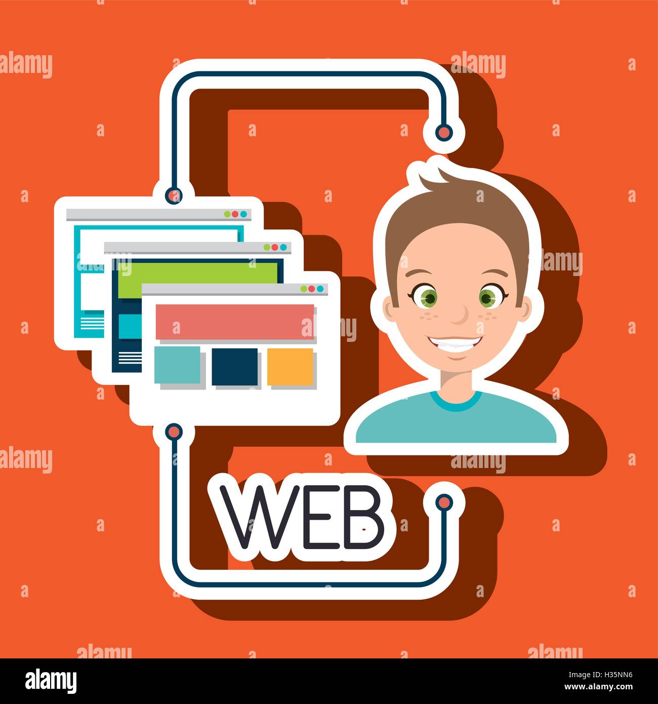 Cartoon movie button guy design hi-res stock photography and images - Alamy