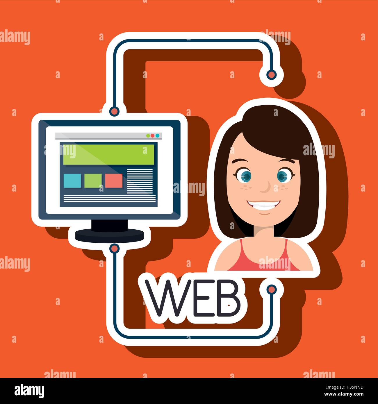 woman cartoon web page Stock Vector Image & Art - Alamy