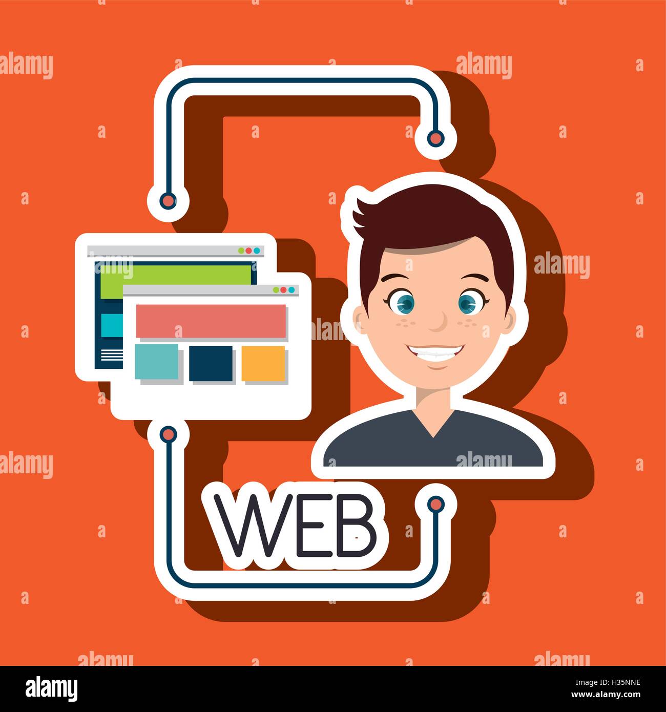 man cartoon web page Stock Vector Image & Art - Alamy