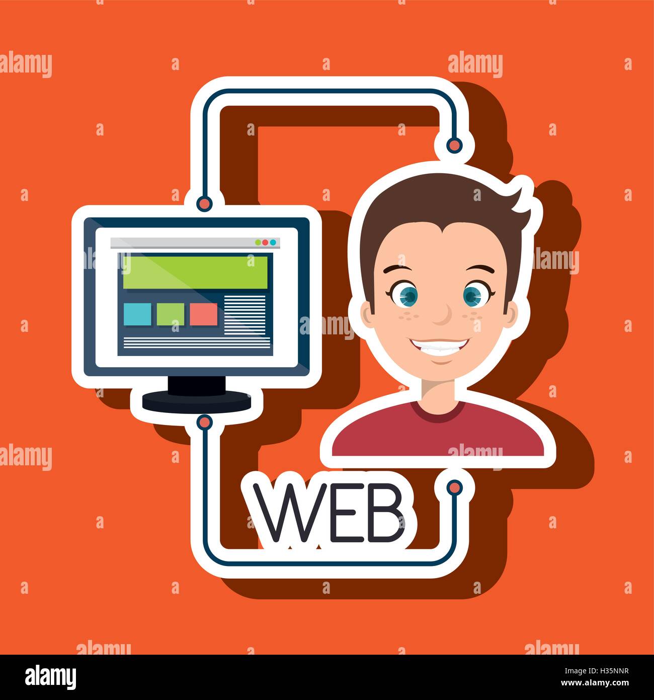 Cartoon movie button guy design hi-res stock photography and images - Alamy