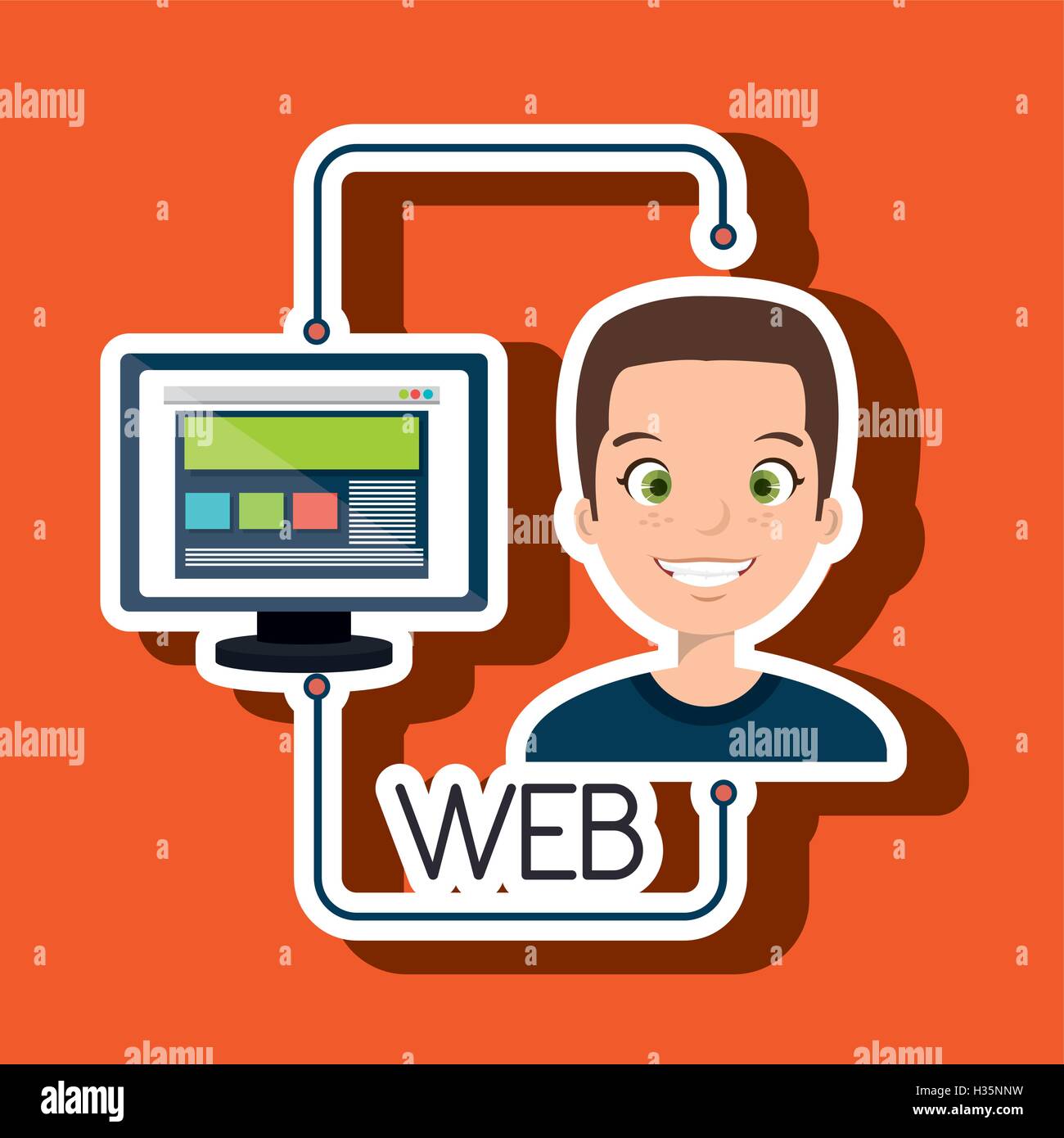 Cartoon movie button guy design Stock Vector Images - Alamy