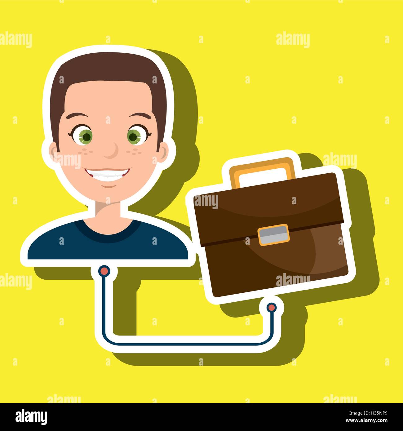 man cartoon suitcase business portfolio Stock Vector Image & Art - Alamy