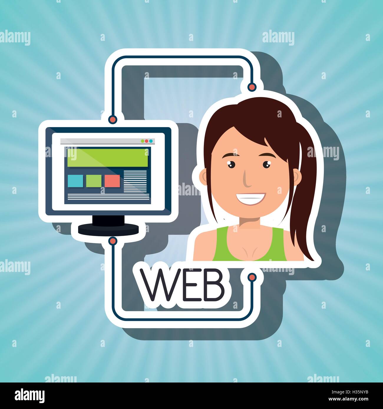 woman cartoon web page Stock Vector Image & Art - Alamy