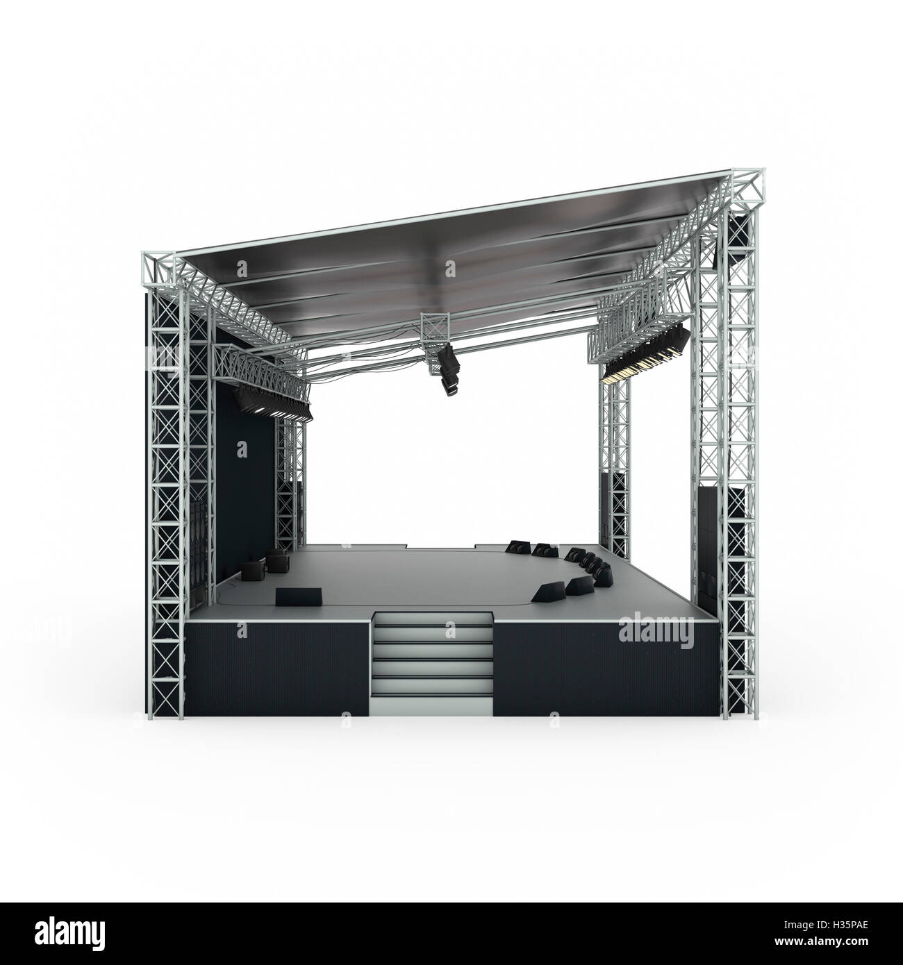 Podium concert stage, side view, isolated 3d rendering Stock Photo - Alamy