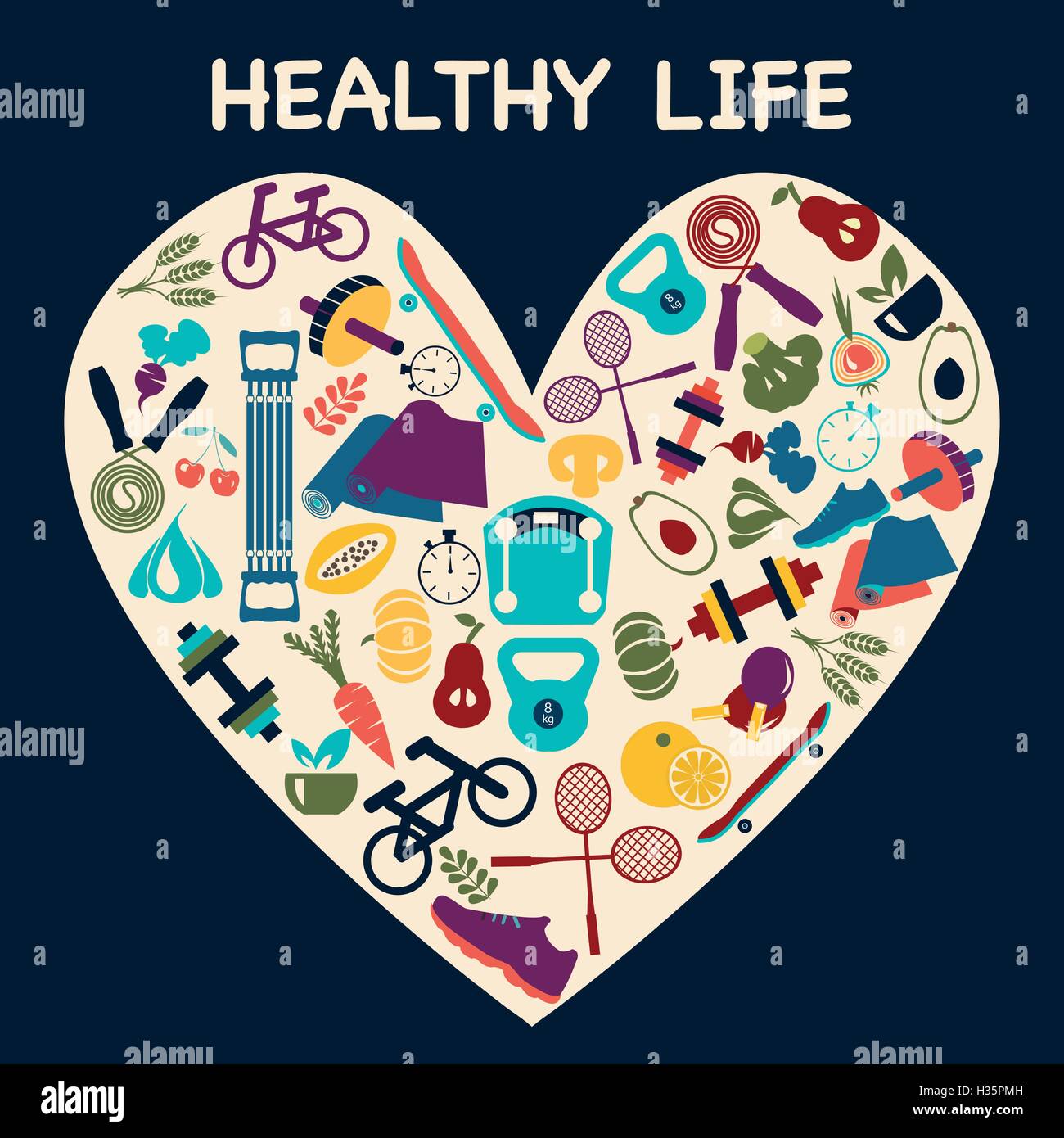 Healthy lifestyle Stock Vector Images - Alamy