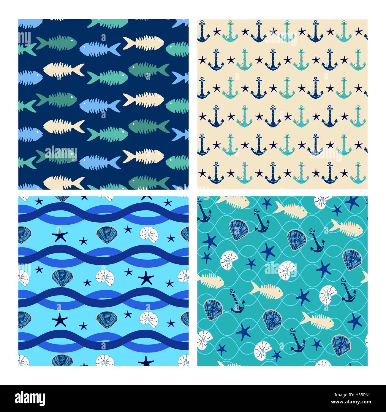 Abstract blue wave patterns Cut Out Stock Images & Pictures - Alamy