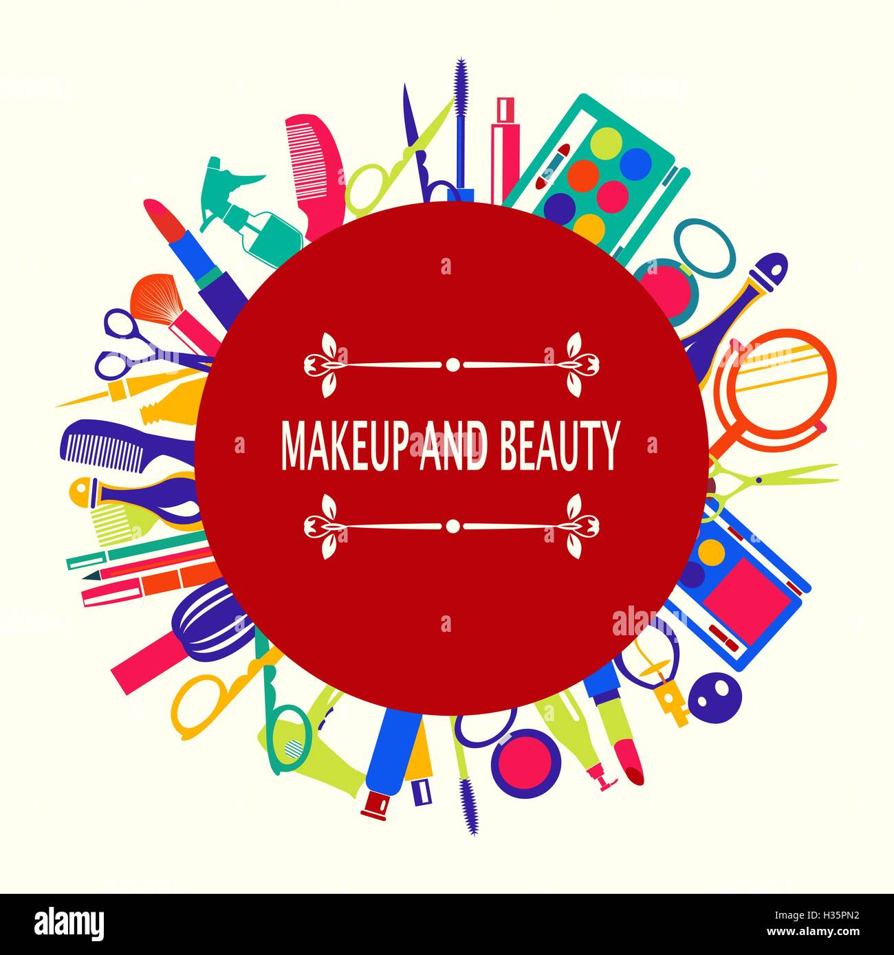 set of makeup and beauty elements pattern-illustration Stock Vector ...