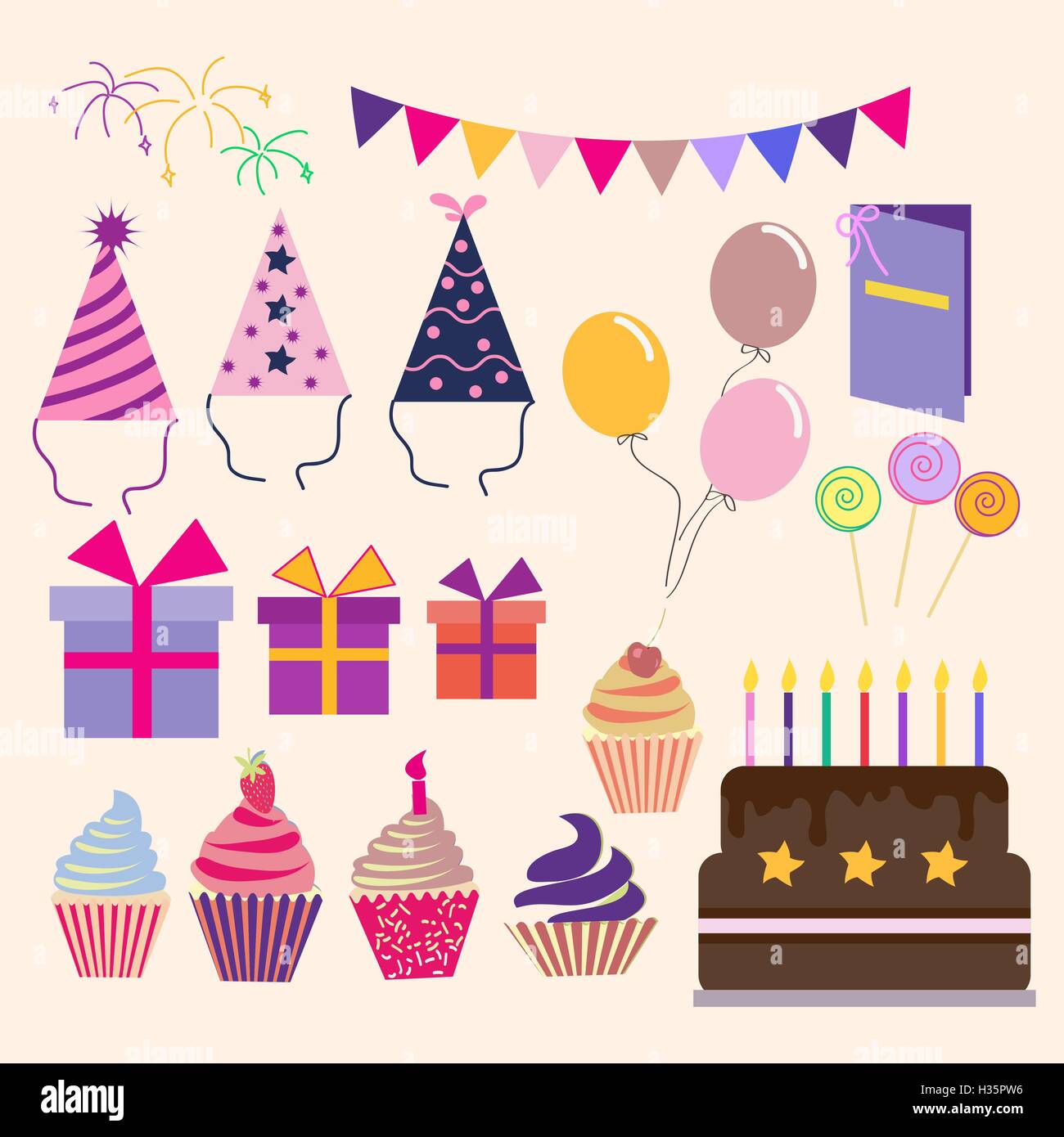Birthday party Stock Vector Images - Alamy