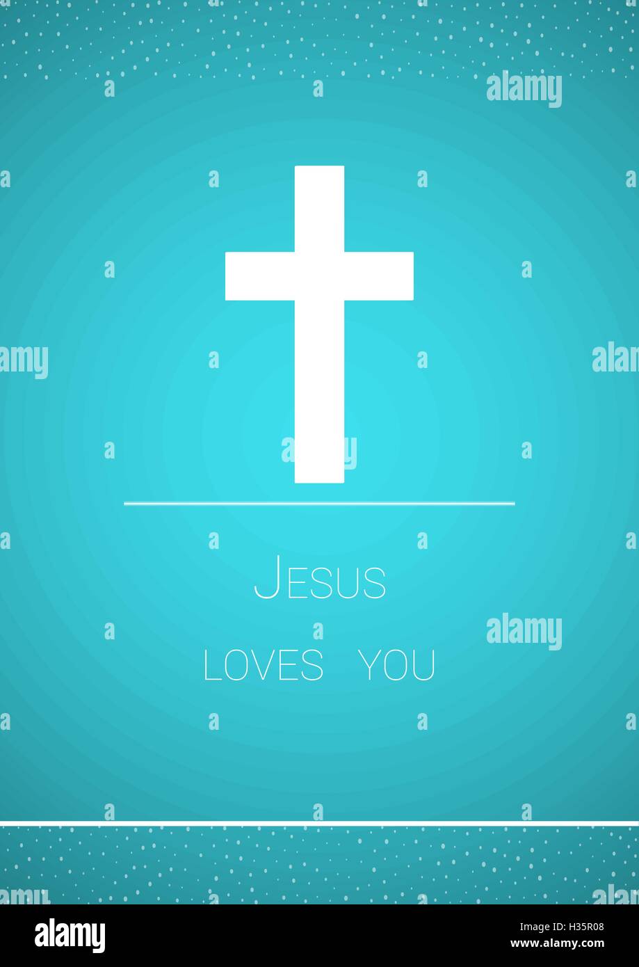 Christian cross on blue Stock Vector Images - Alamy