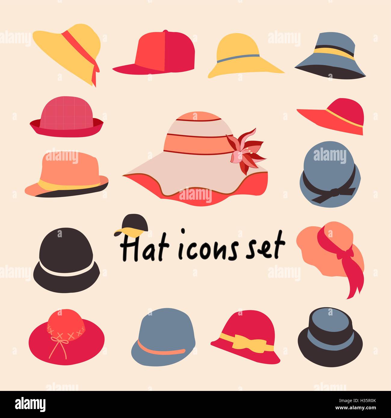 Vector collection of hats for men and women Stock Vector Image & Art ...