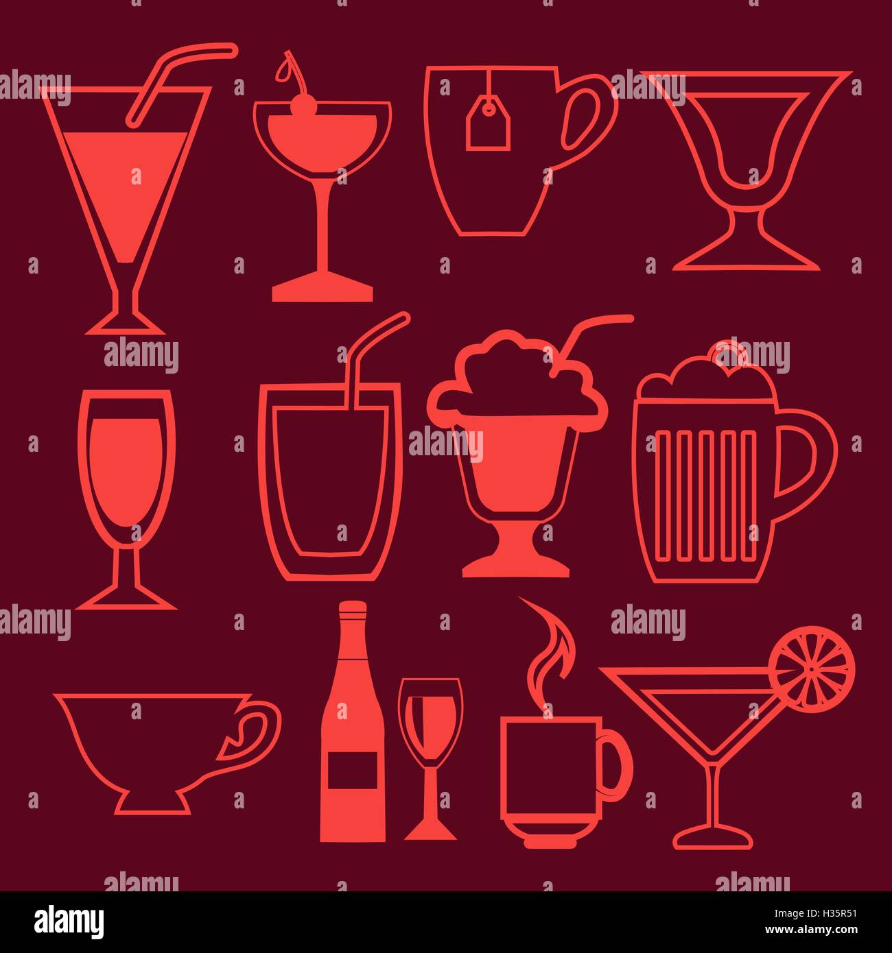 Cocktail bar drinks Stock Vector Images - Alamy