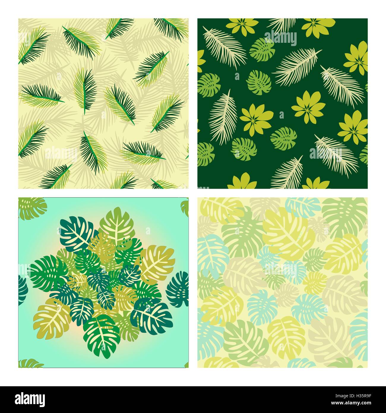 Palm leaves tropical seamless Cut Out Stock Images & Pictures - Alamy