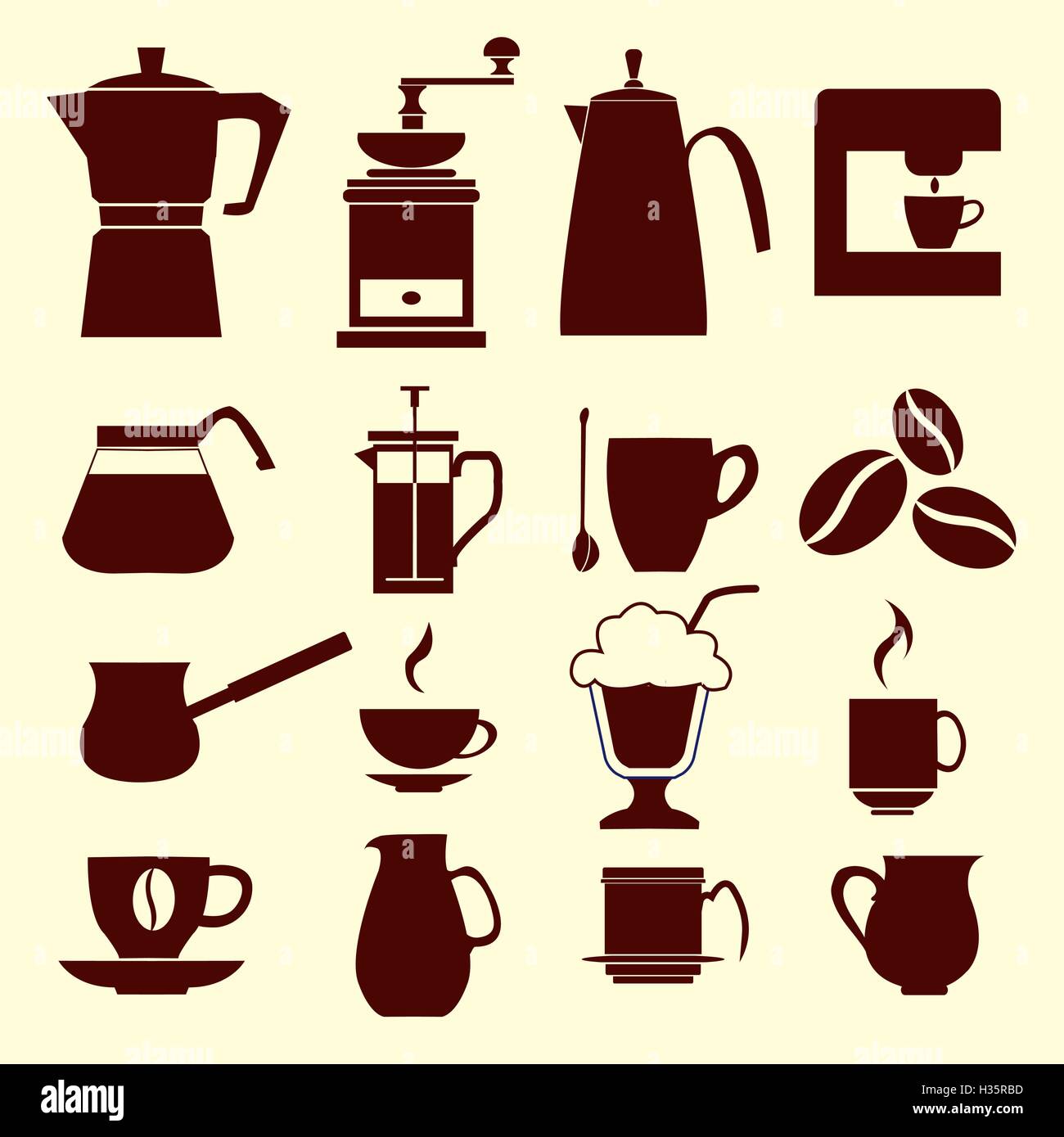 Coffee icons - Illustration Stock Vector Image & Art - Alamy