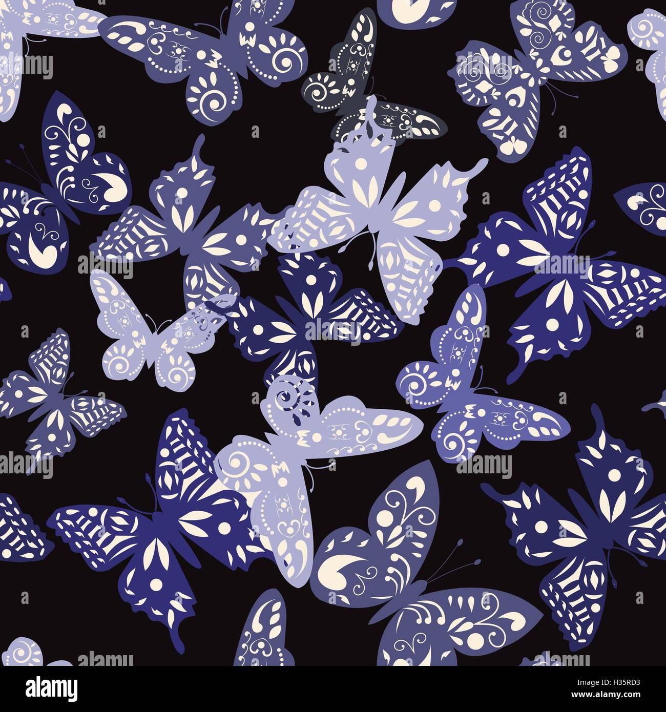 Silhouette butterfly set butterflies Stock Vector Images - Alamy