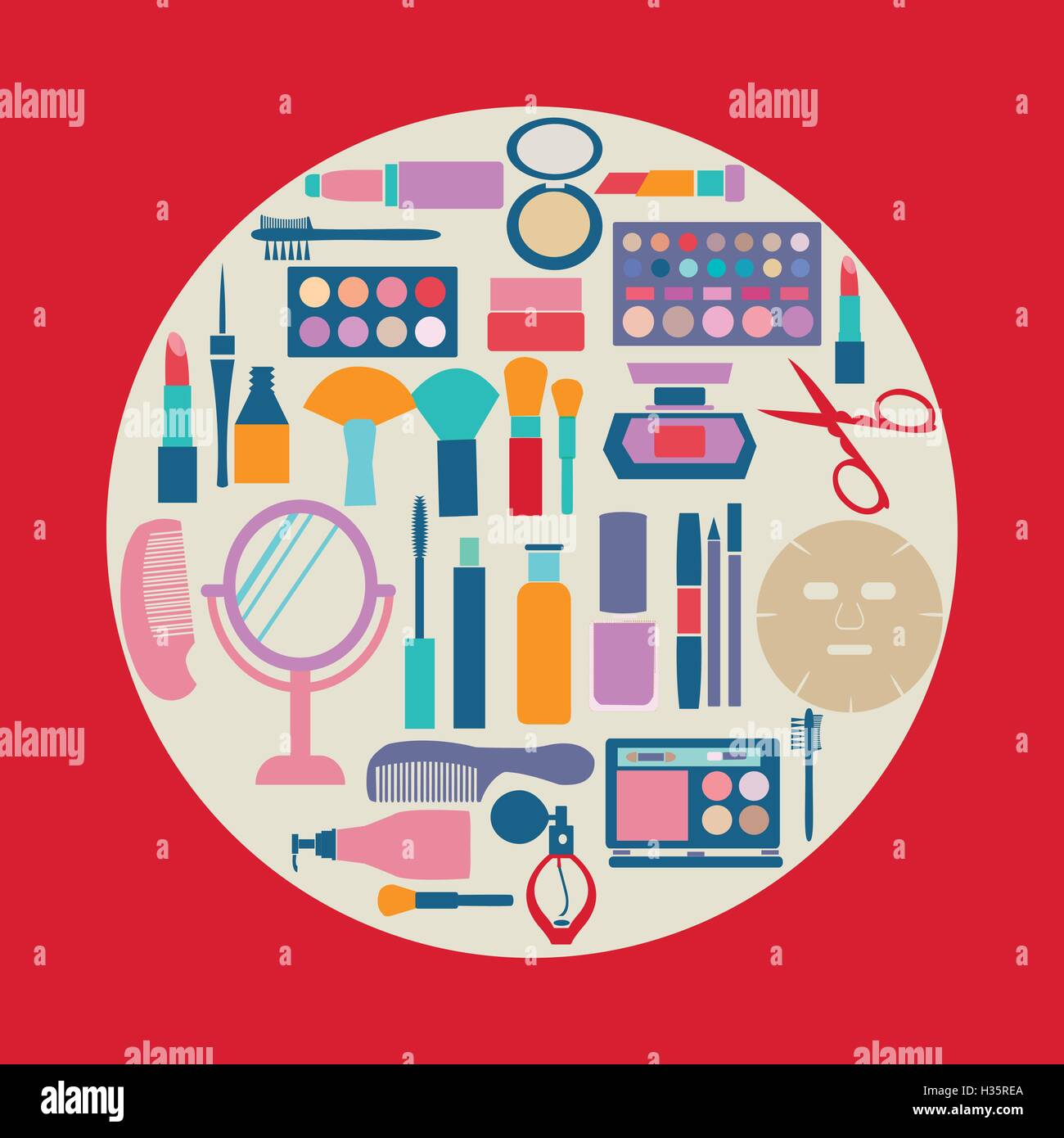 pattern MakeUp and beauty cosmetic Symbols pattern Stock Vector Image ...