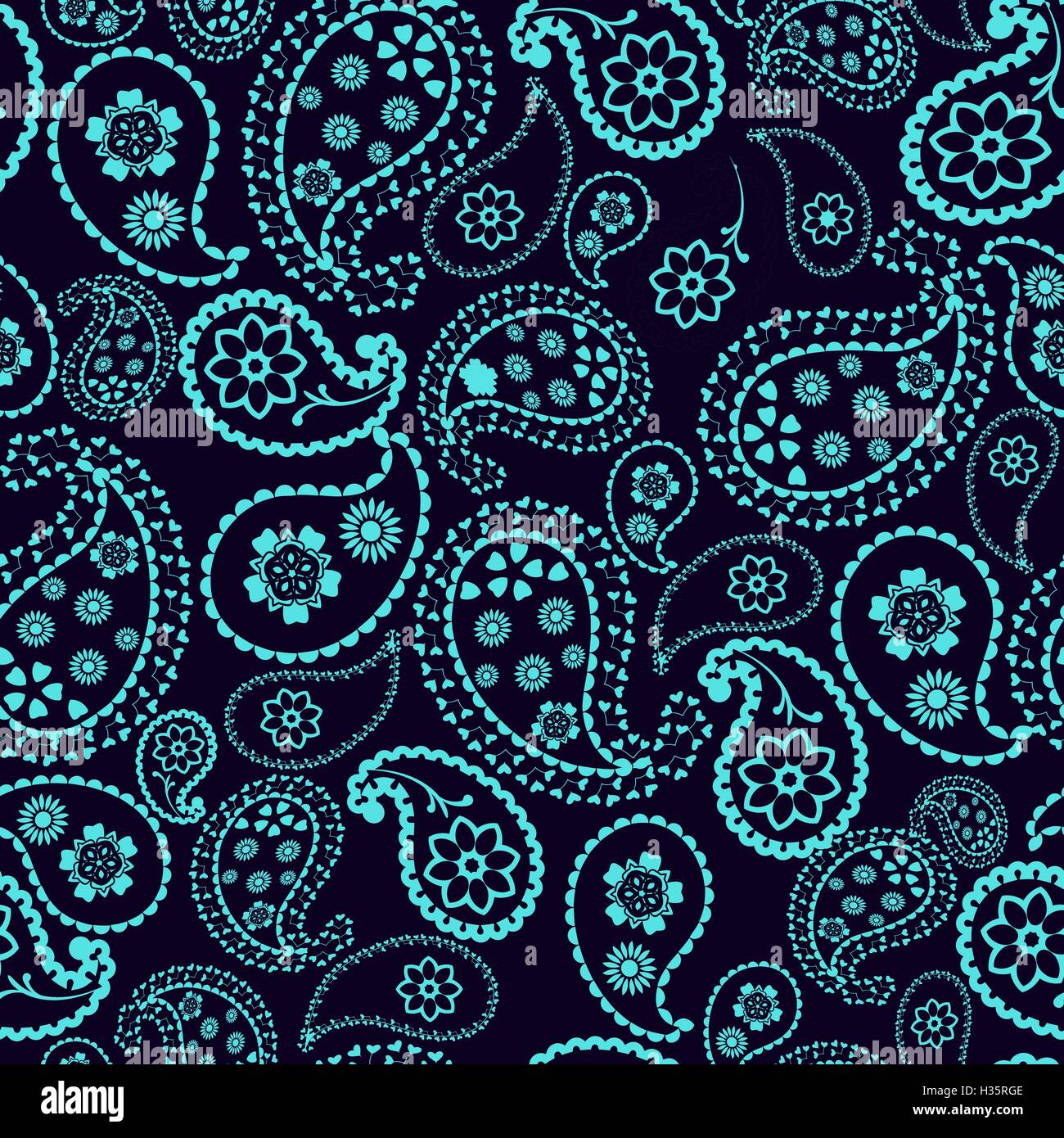 Romantic seamless background with blue paisley Stock Vector Image & Art ...