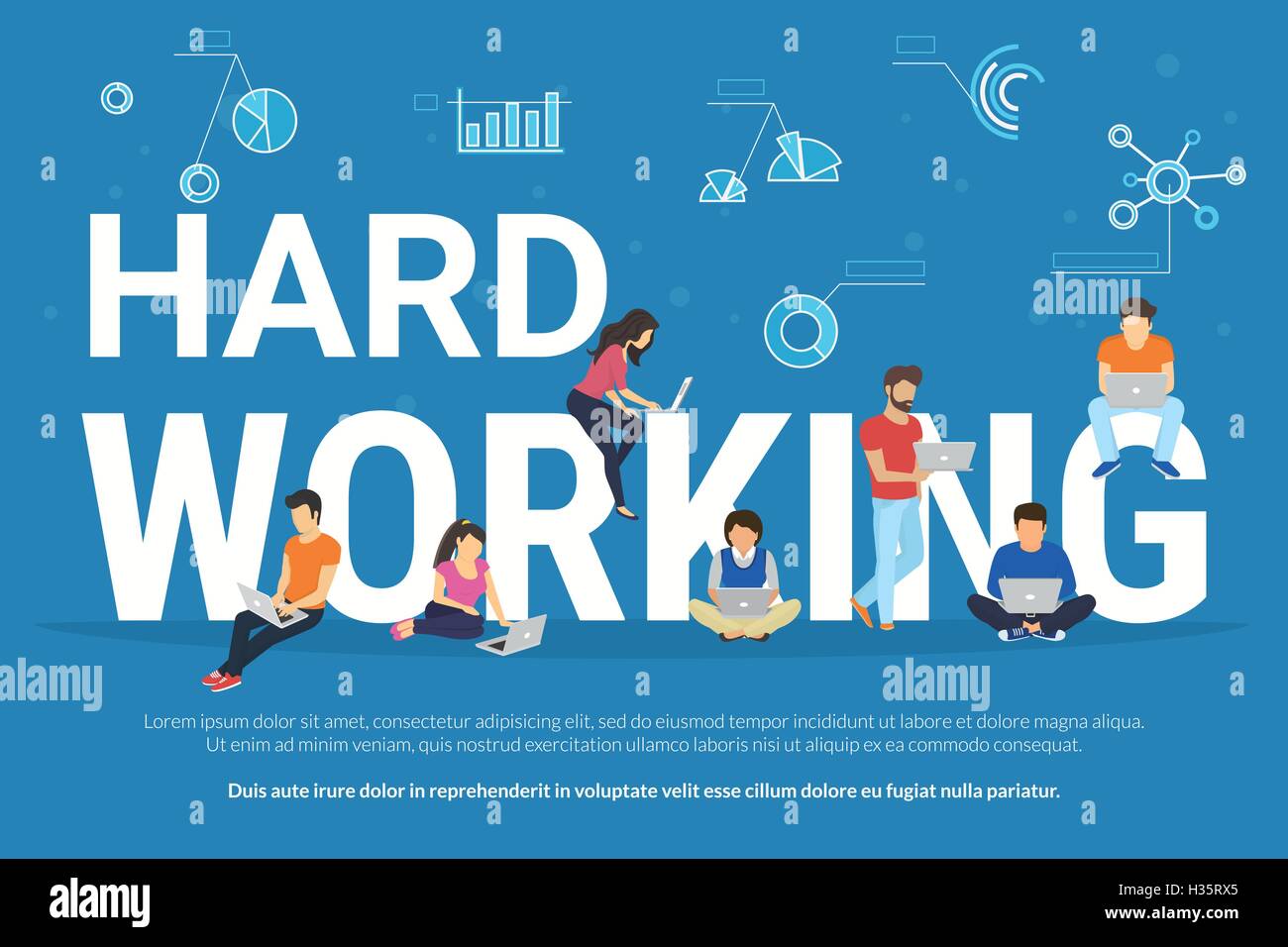Hard working concept illustration Stock Vector Image & Art - Alamy