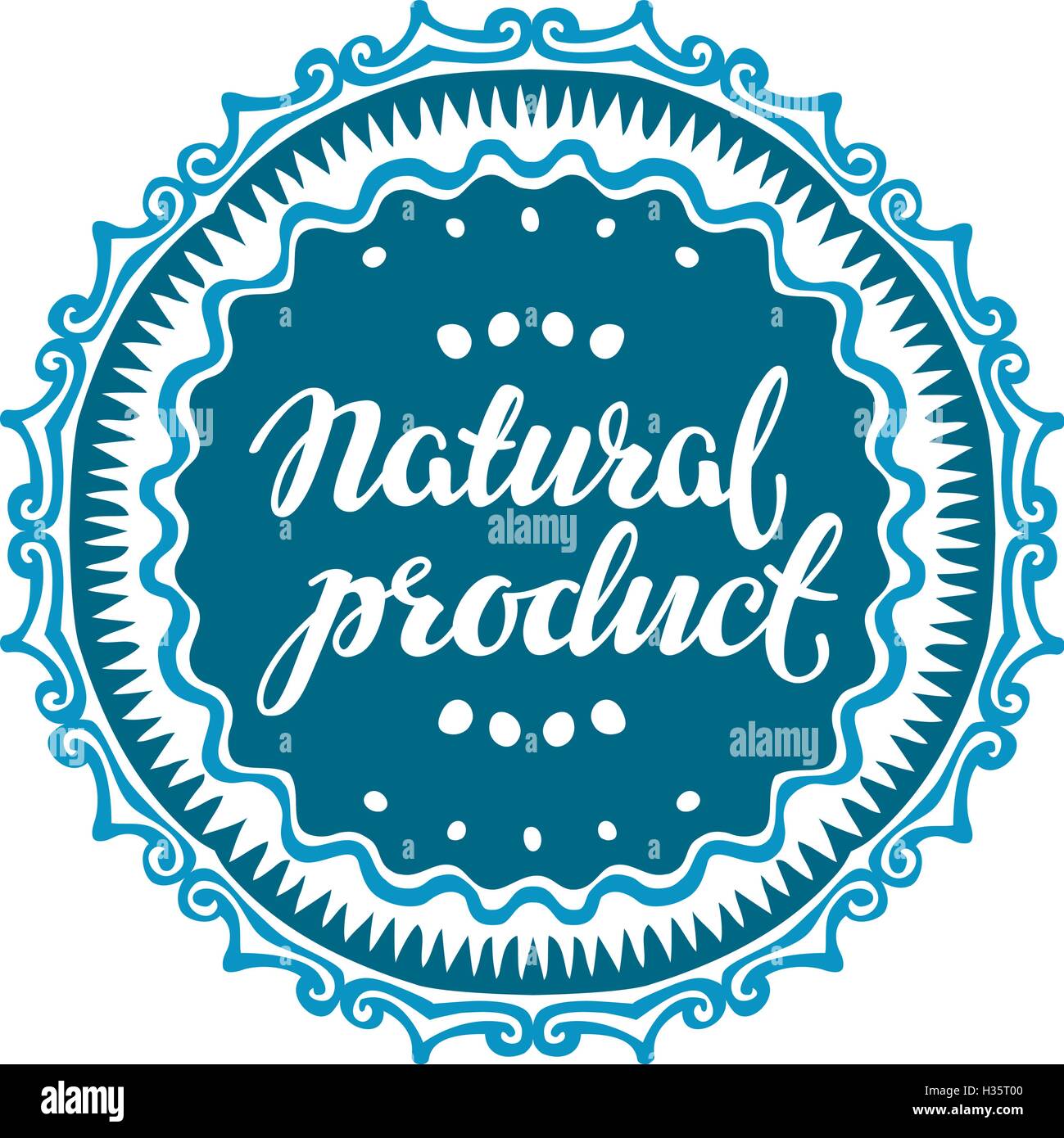 Stamp with text Natural Product written inside. Lettering vector ...