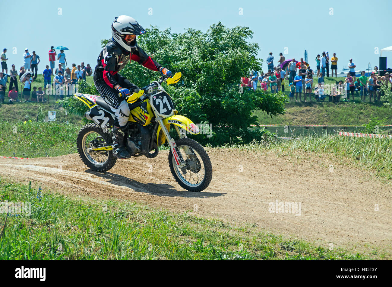 Dnepropetrovsk, Ukraine - June 07, 2014: Competition for the cup of motorcycling federation of ...