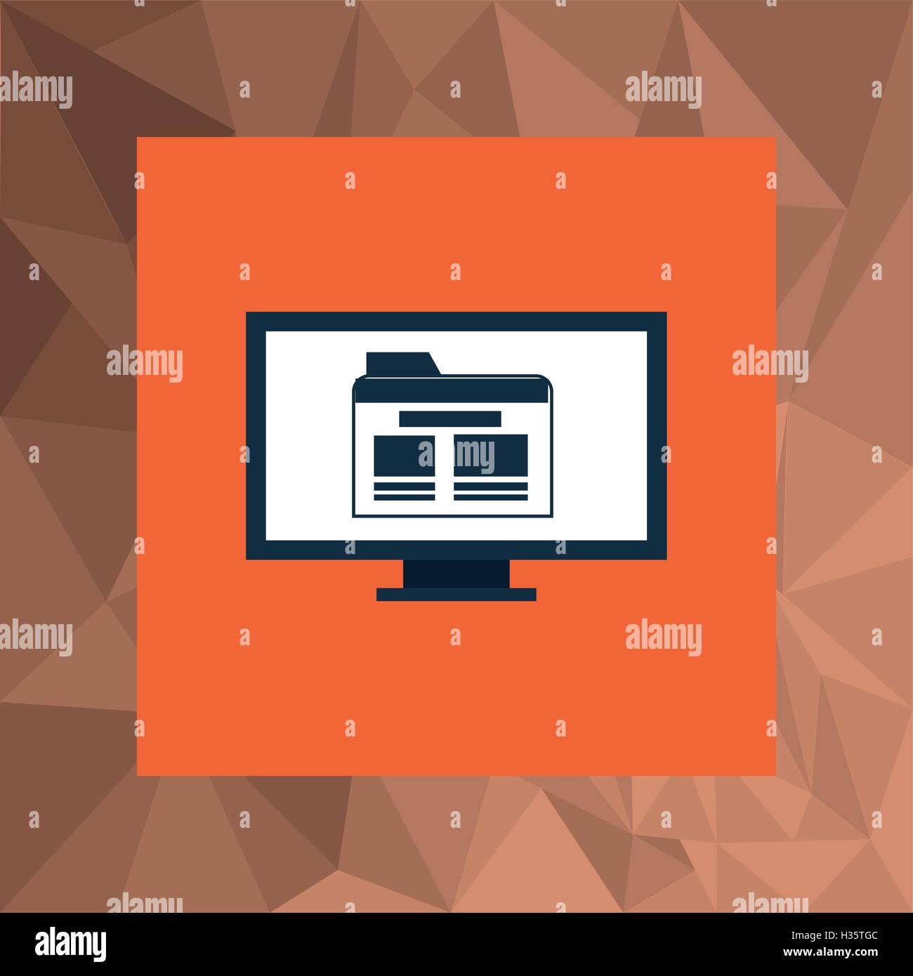 computer and file folder icon on abstract background Stock Vector Image ...