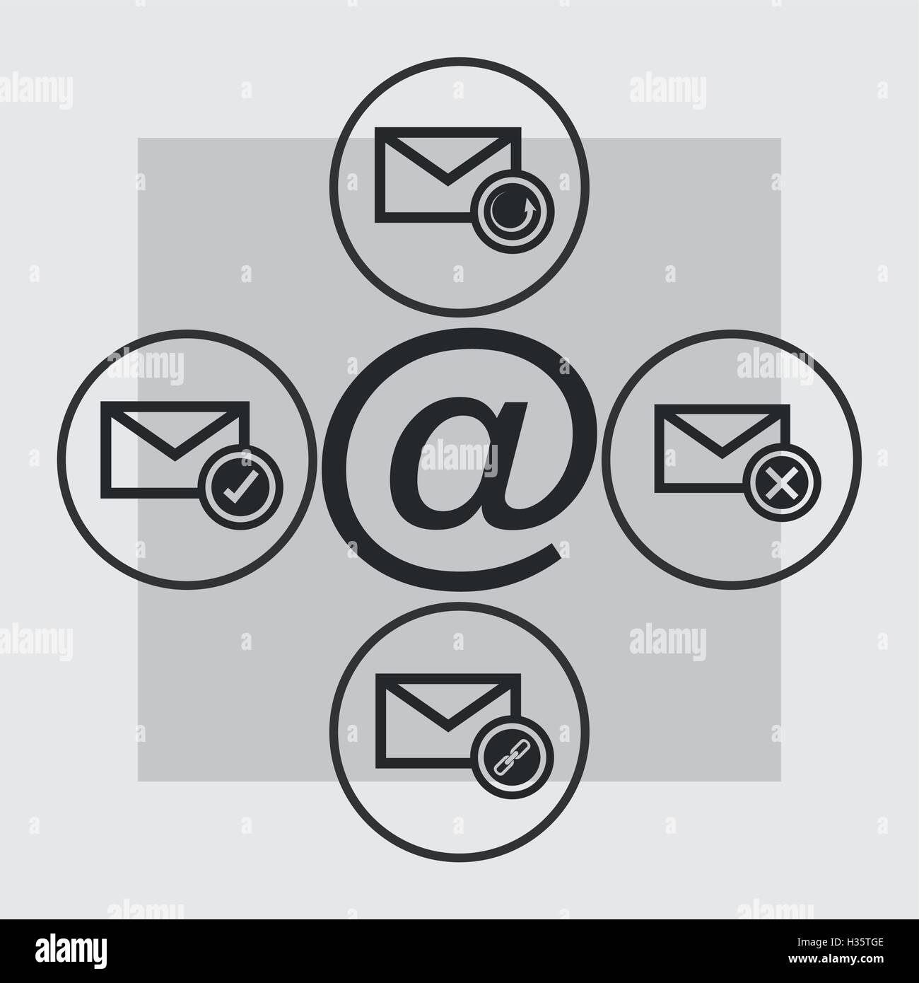 message envelope and at symbol icons Stock Vector Image & Art - Alamy