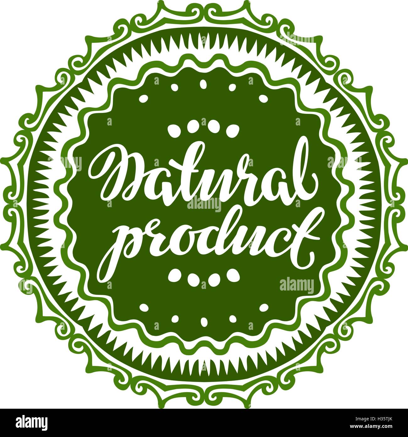 Natural Product label or sticker. Vector illustration Stock Vector ...