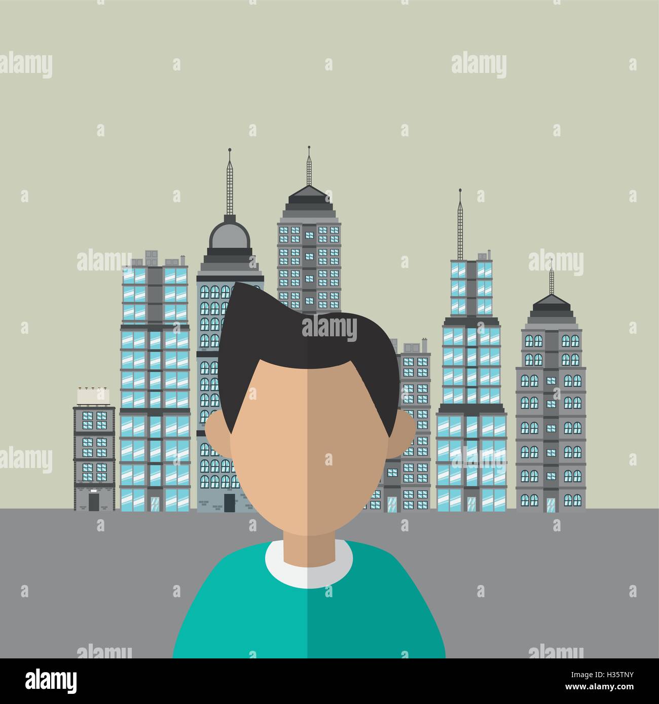 man with city background image Stock Vector Image & Art - Alamy