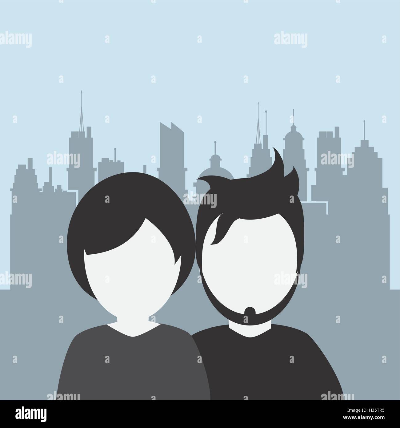 people with city background image Stock Vector Image & Art - Alamy