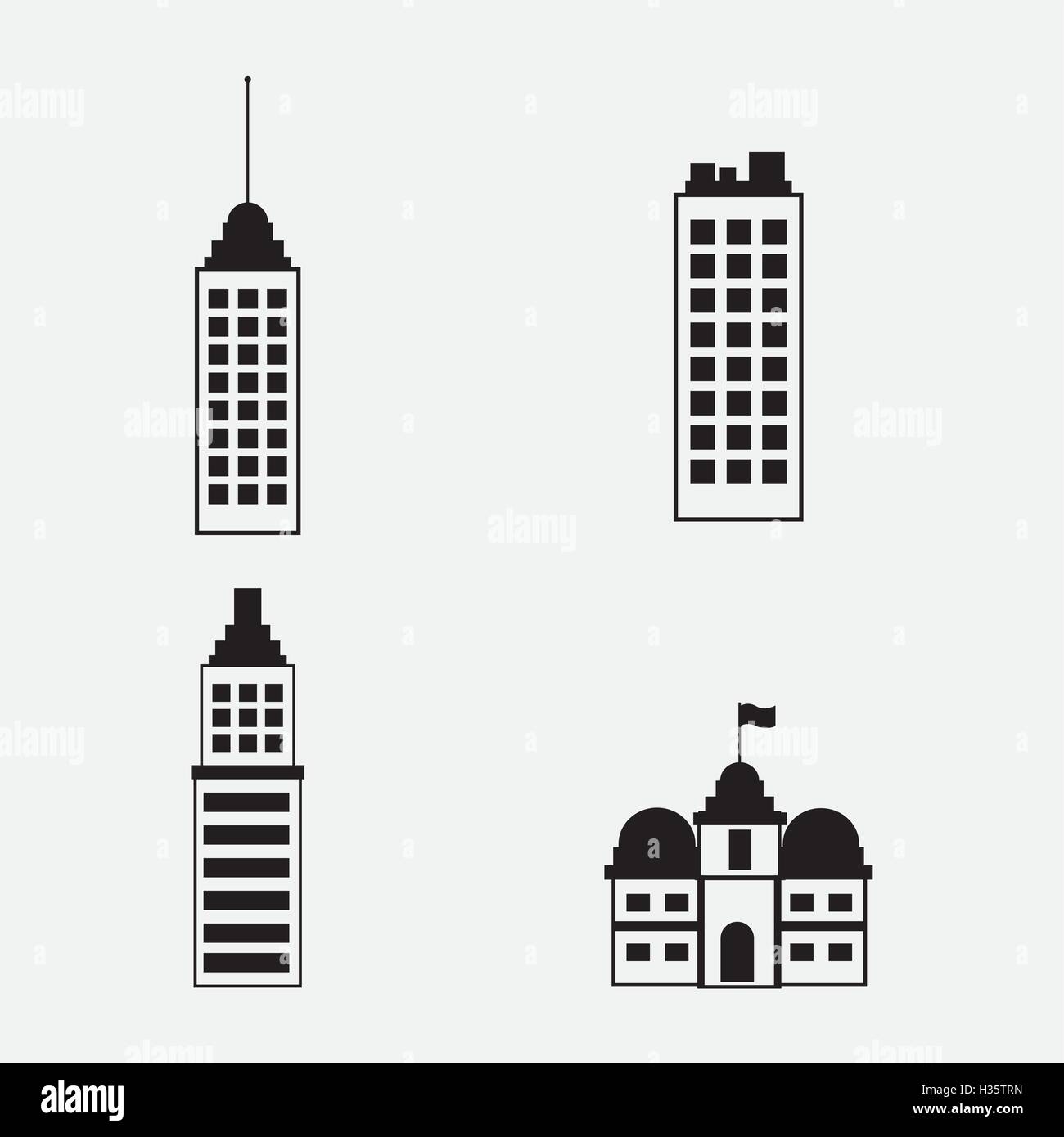 assorted building type icons image Stock Vector Image & Art - Alamy