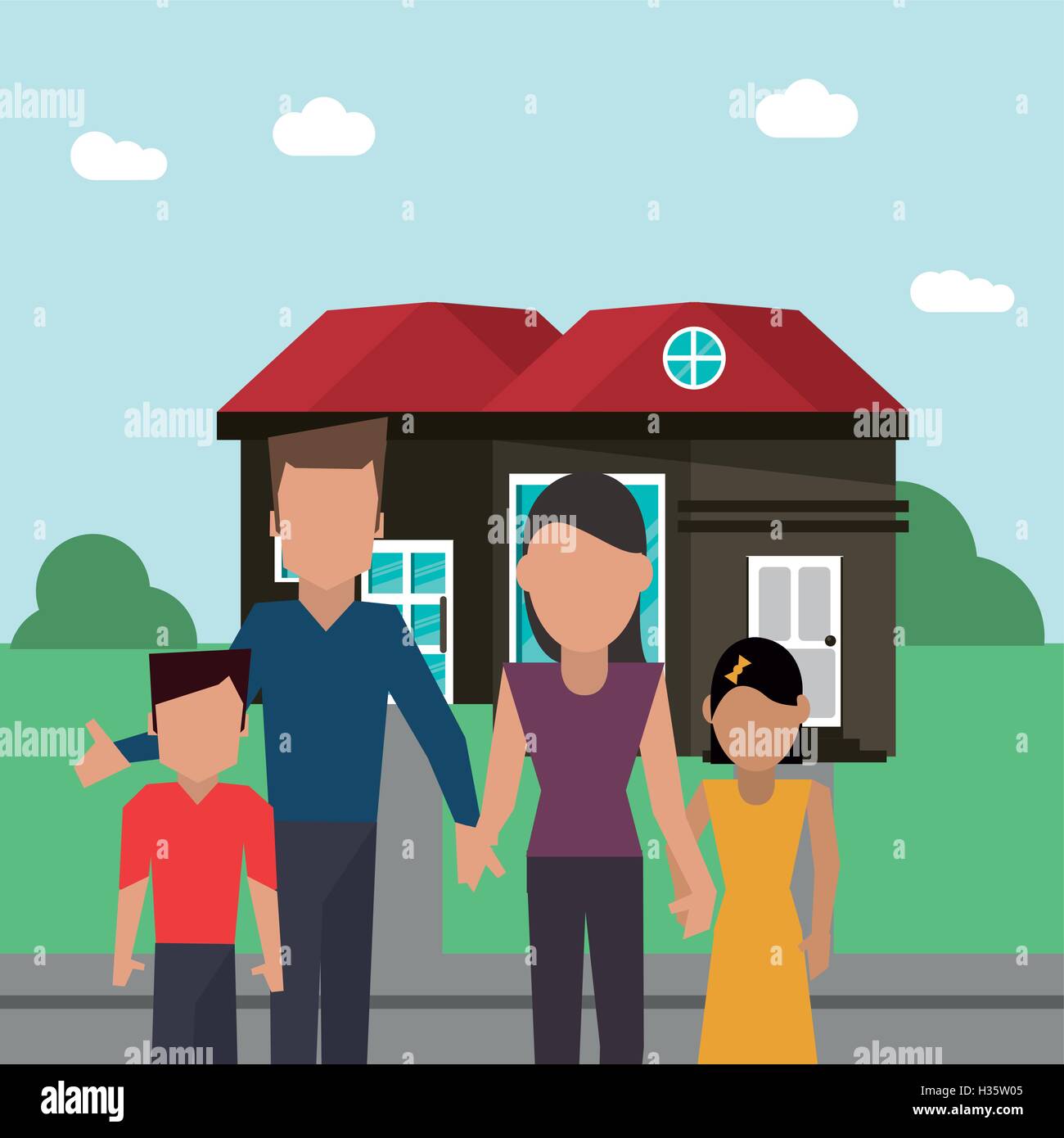traditional family image Stock Vector Image & Art - Alamy