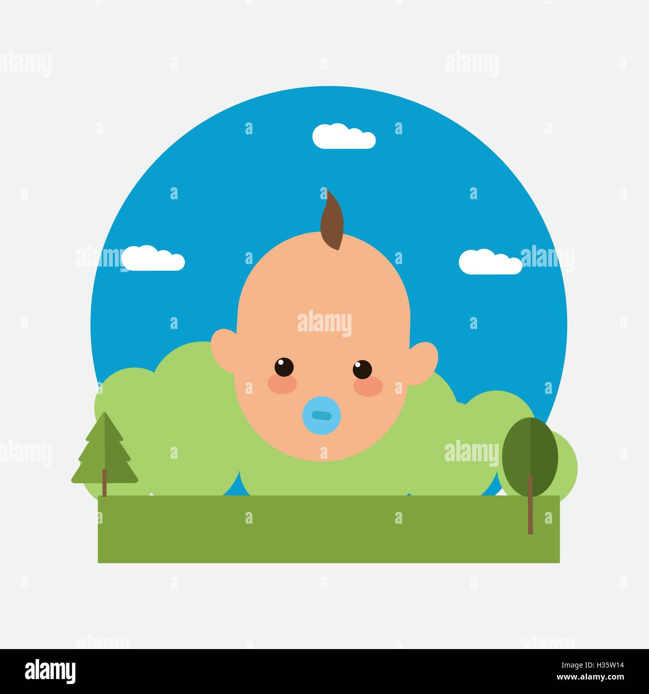 baby emblem with landscape background image Stock Vector Image & Art ...