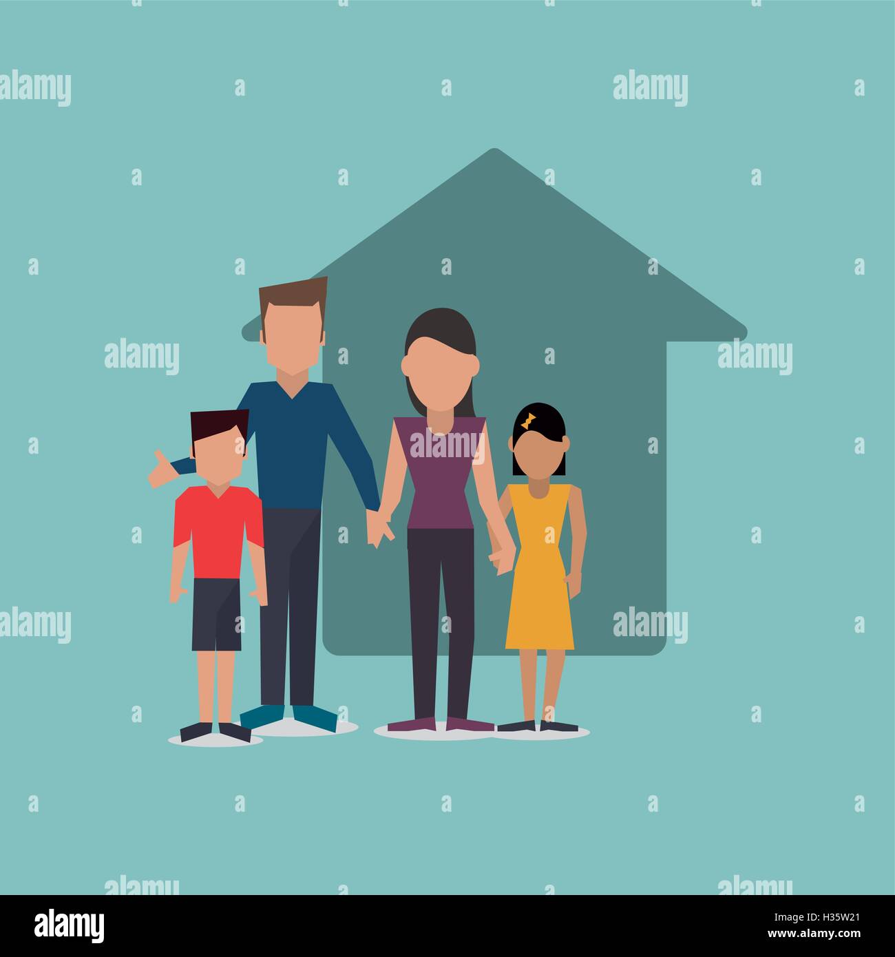 traditional family image Stock Vector Image & Art - Alamy
